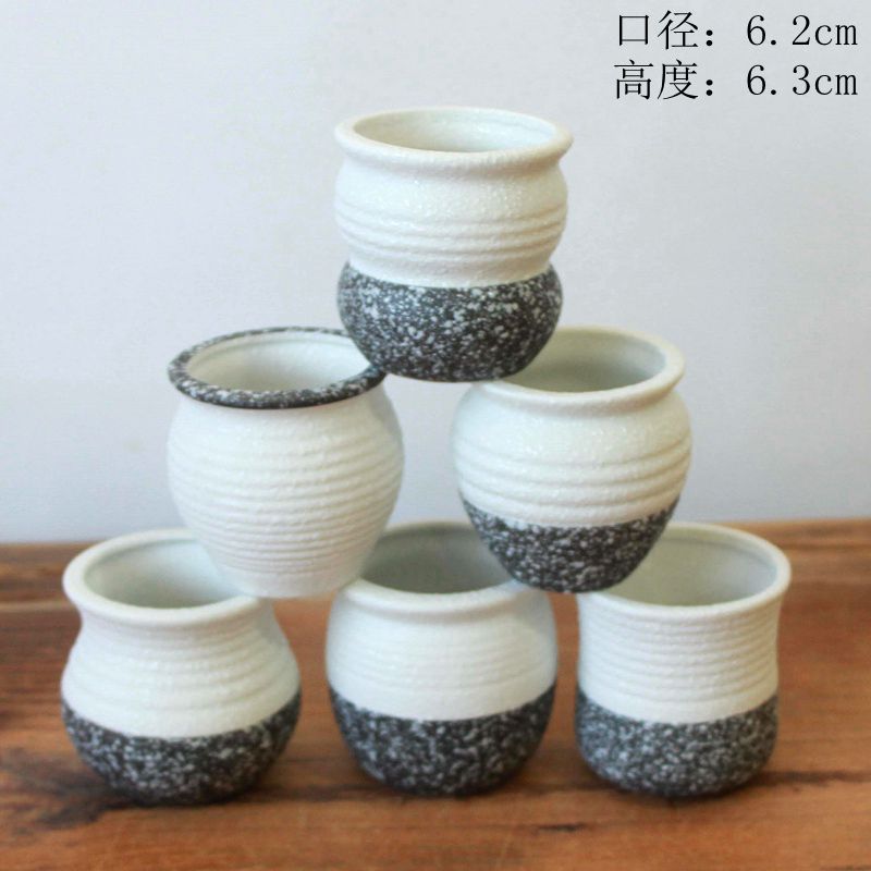 European Style Snowflake Glaze Ceramic Succulent Planter - Thumb Pot ...