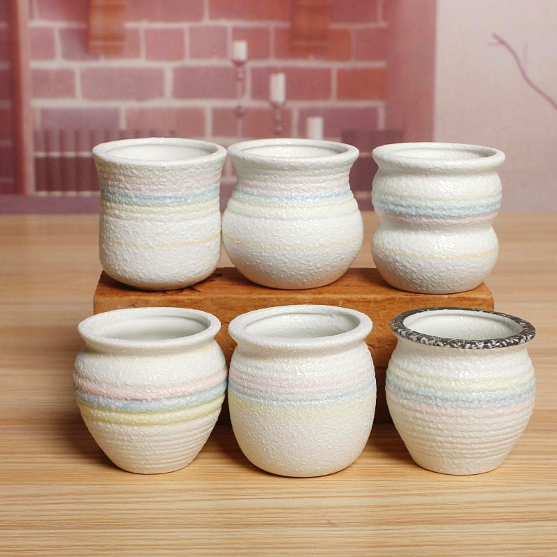 European Style Snowflake Glaze Ceramic Succulent Planter - Thumb Pot ...