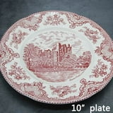 European Style The Old Britain Castles Pink Dinner Set Dinner Ceramic ...