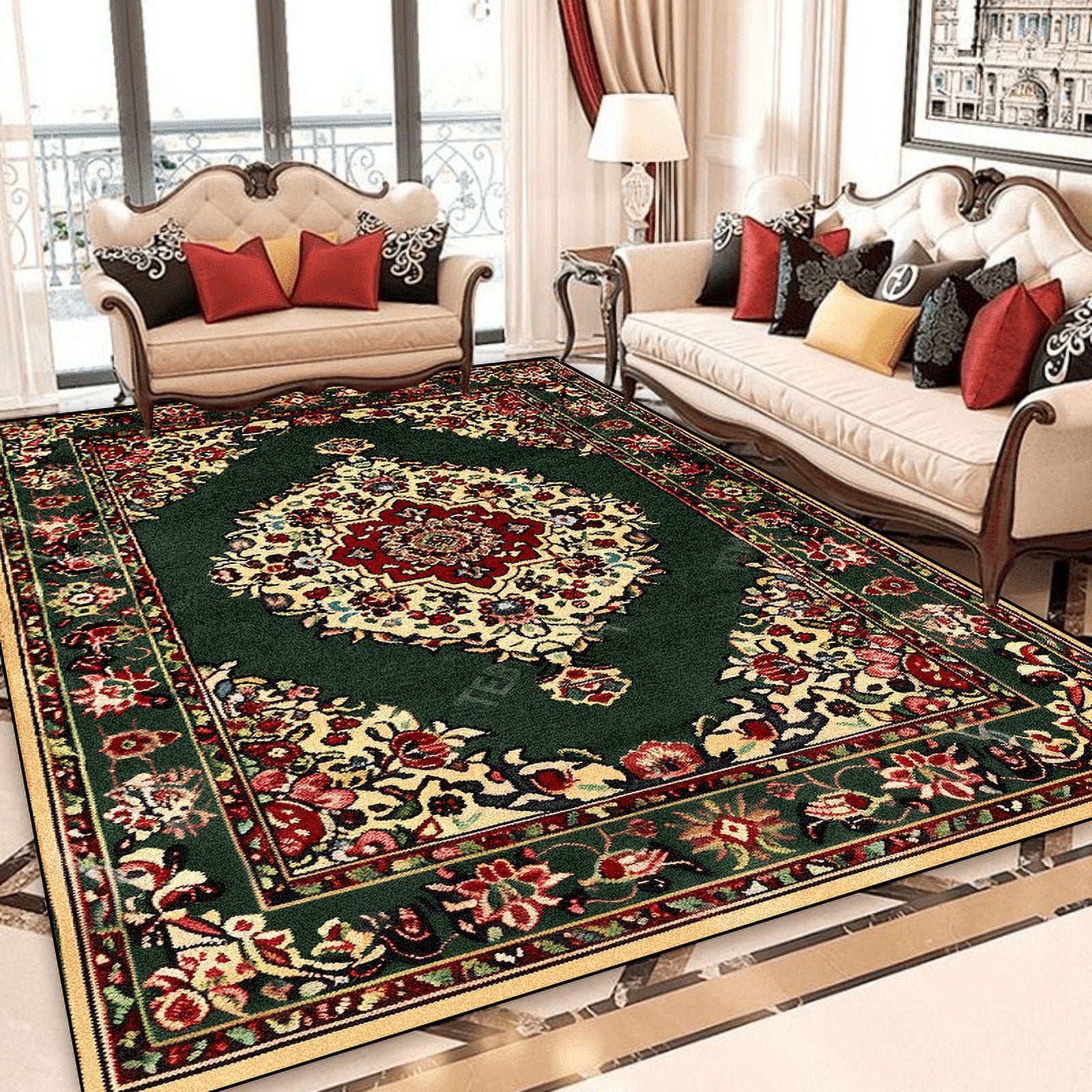 European Style ration Home Carpet Living Room Retro Persian Rugs Sofa ...
