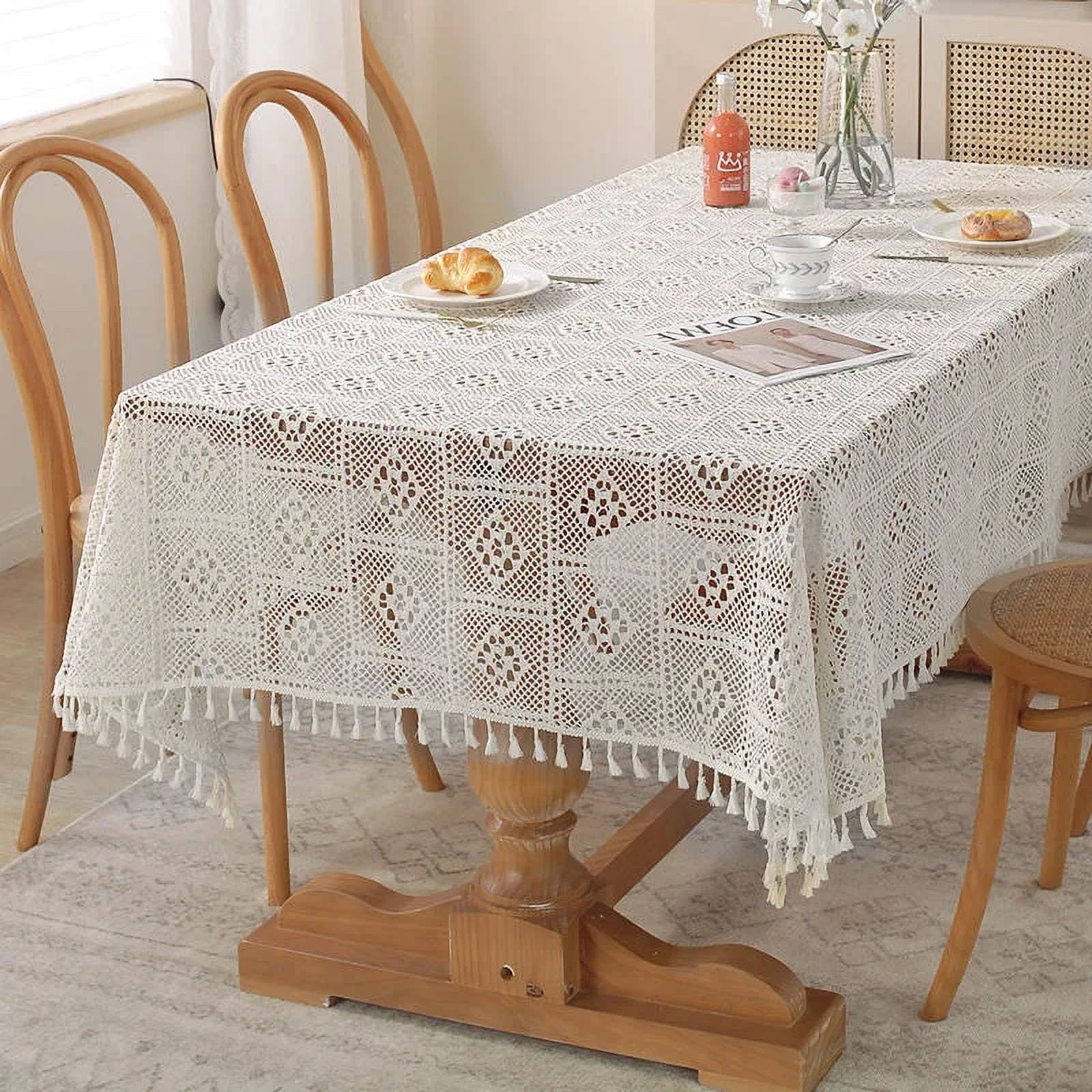 European Tablecloth Pastoral Crochet Table Cloth Woven Hollowed Out ...