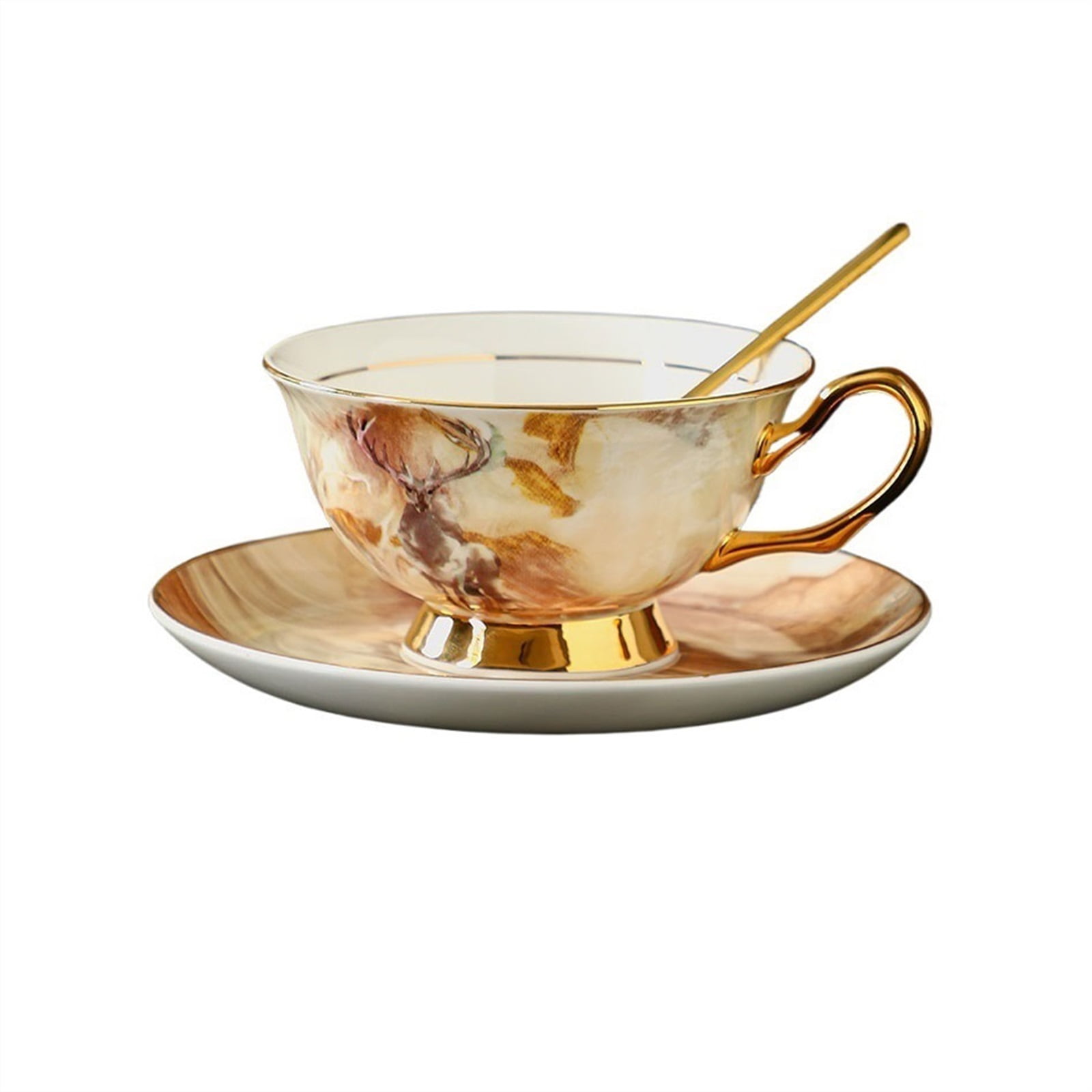 European Tea Set Light Luxury Bone China Coffee Cup Set Upscale Retro ...