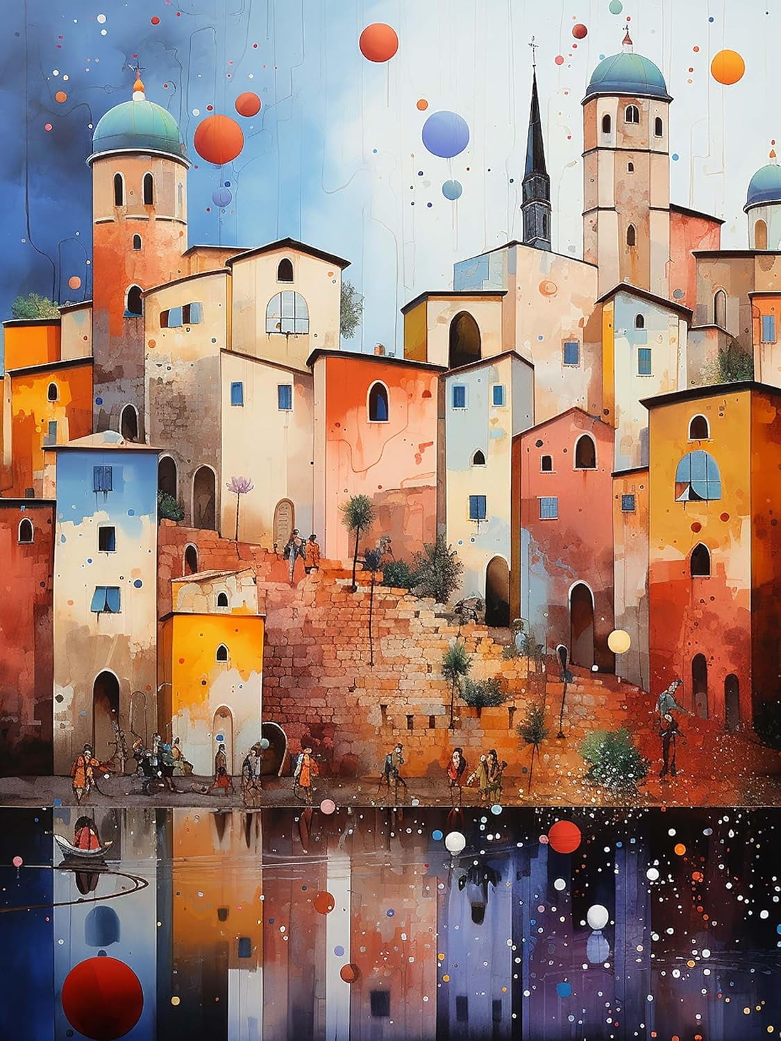 European Town 500 Piece Colorful Artwork Unique Birthday Present ...