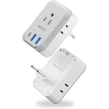 European Travel Plug Adapter, International Power Adapter with AC ...