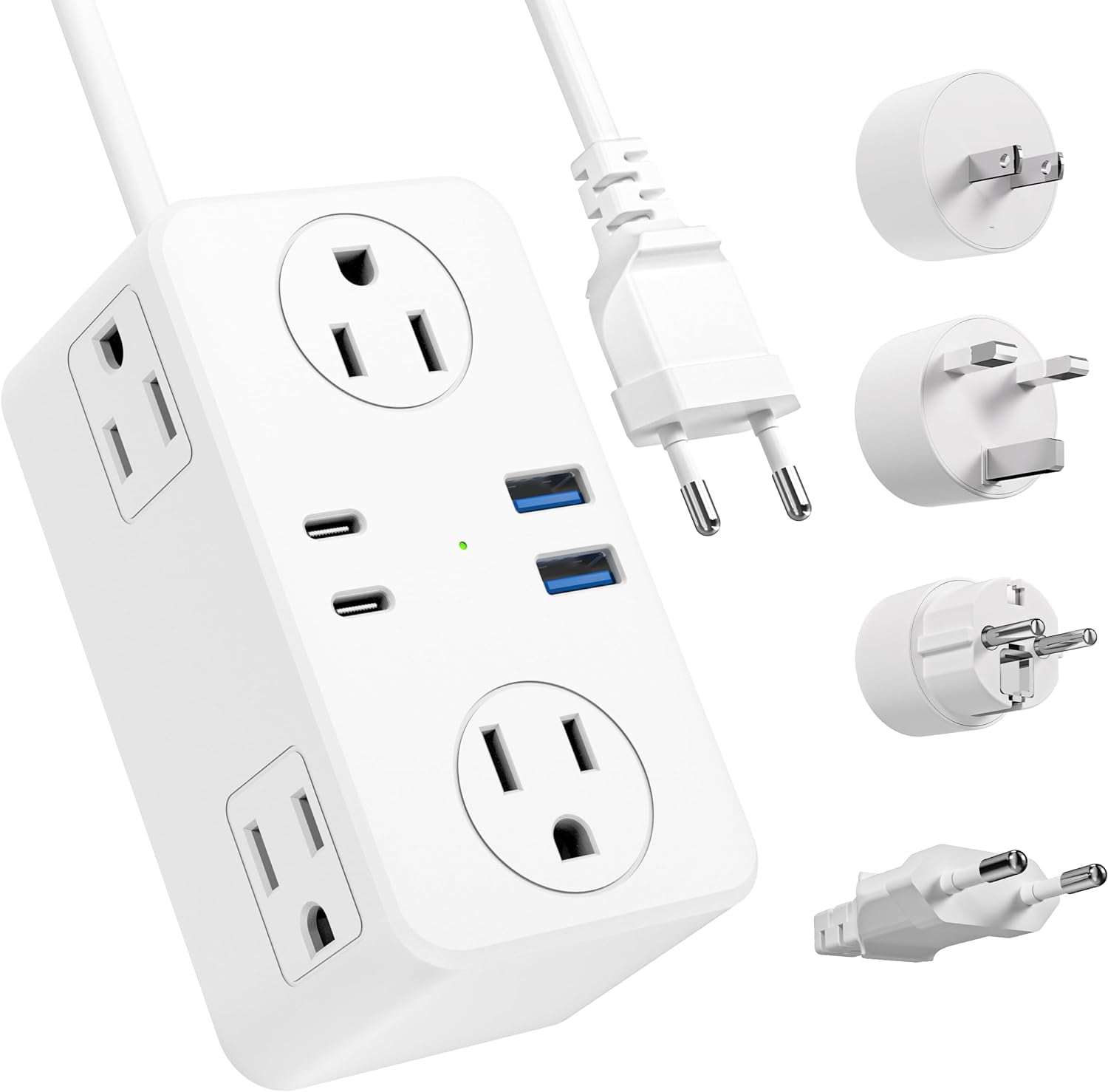 European Travel Plug Adapter, EU/UK/US Travel Plug Adapter Power Strip ...