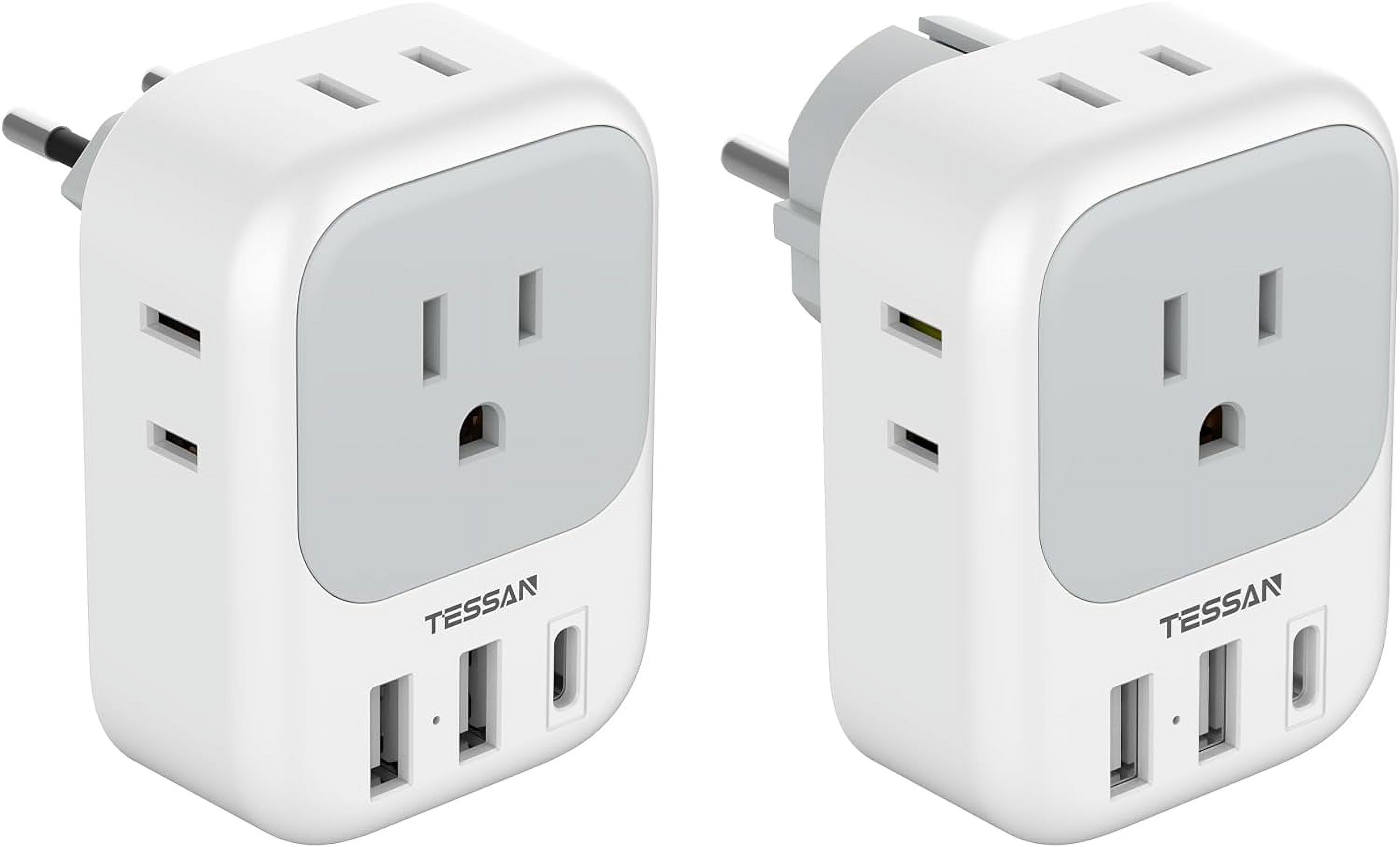 European Travel Plug Adapter, TESSAN US to Germany France Travel Plug ...