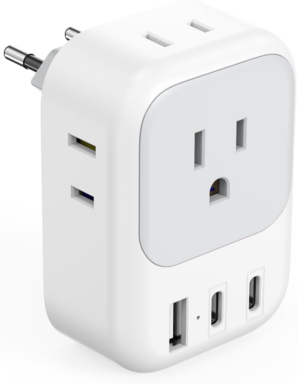 European Travel Plug Adapter, Type C Power Adaptor with 4 AC Outlets 3 ...