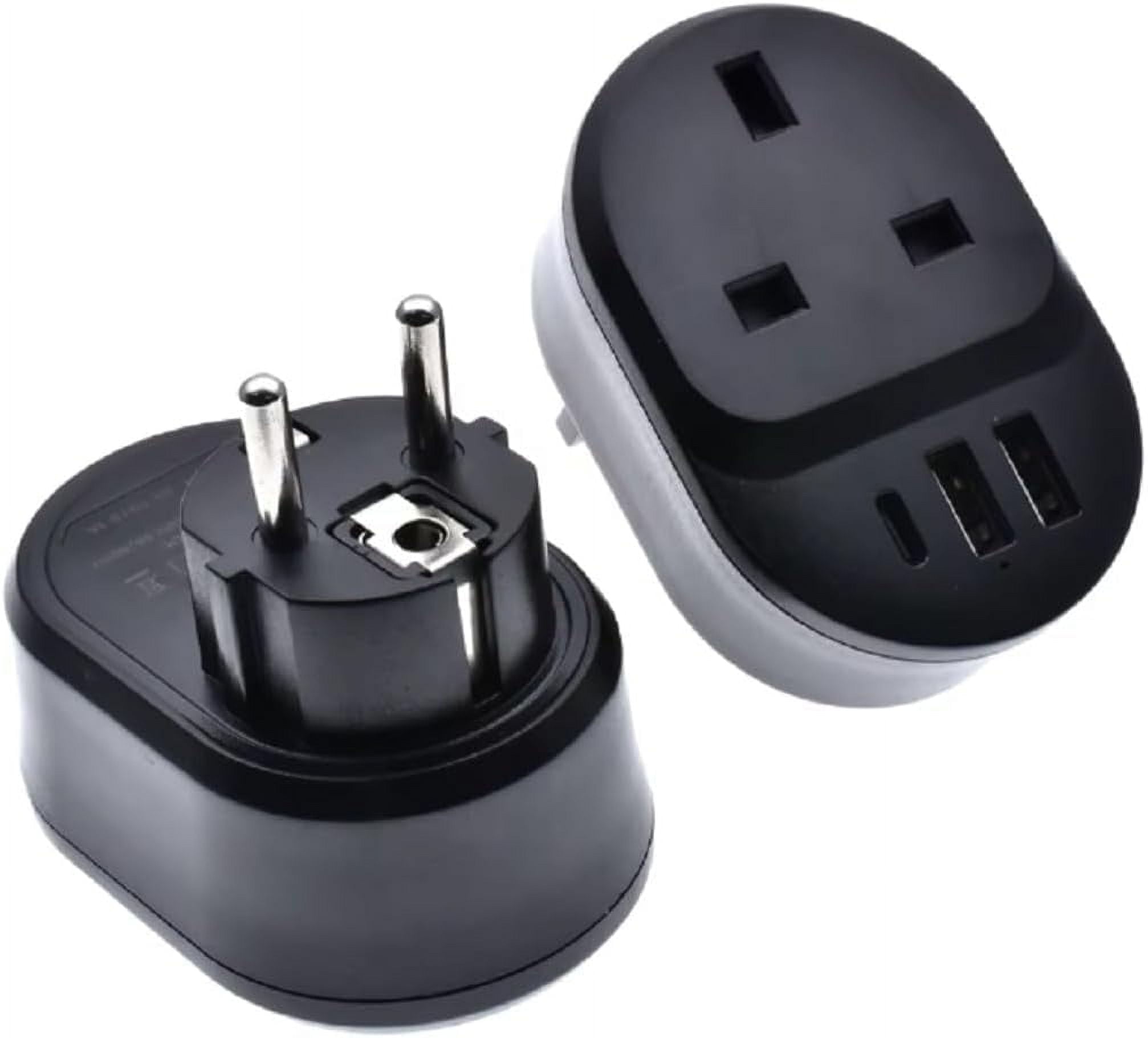 European Travel Plug Adapter,UK to Europe Power Outlets Adapter with 2 ...
