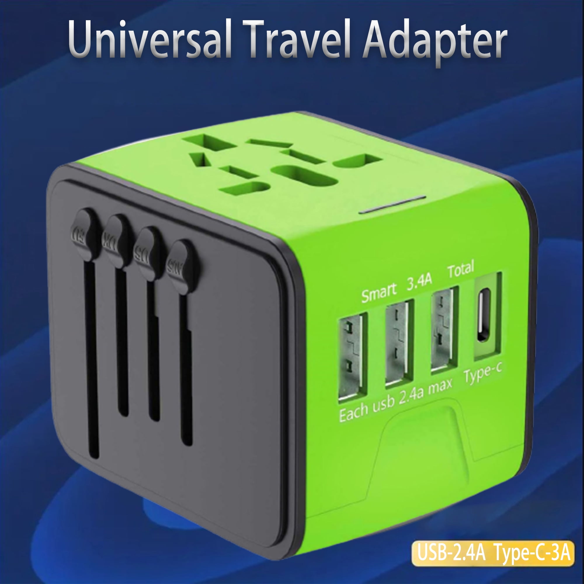 European Travel Plug Adapter Universal Travel Adapter - 3 USB + 1 Type ...