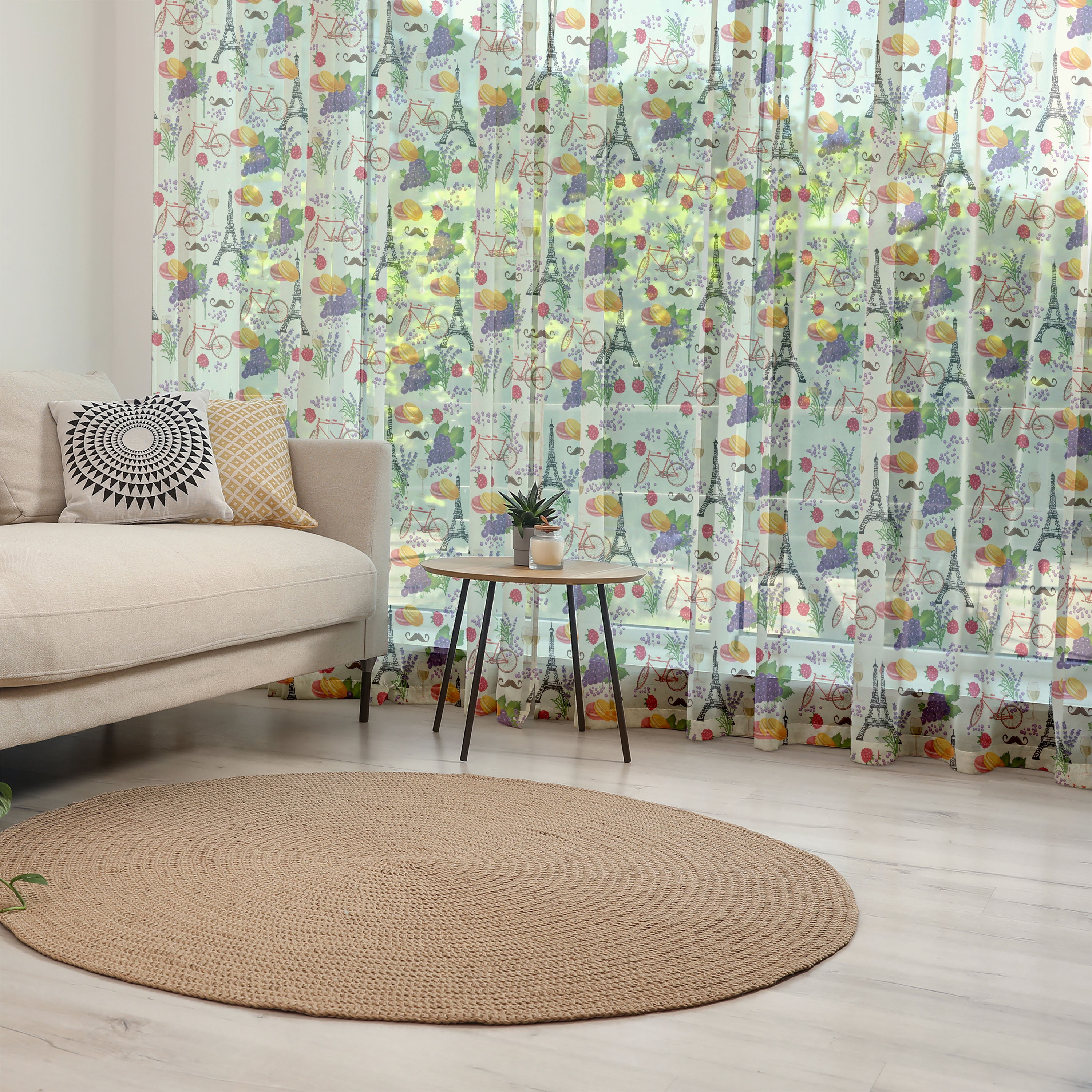 European Tulle Curtains with Rod Pocket, French Themed Paris Must Have ...