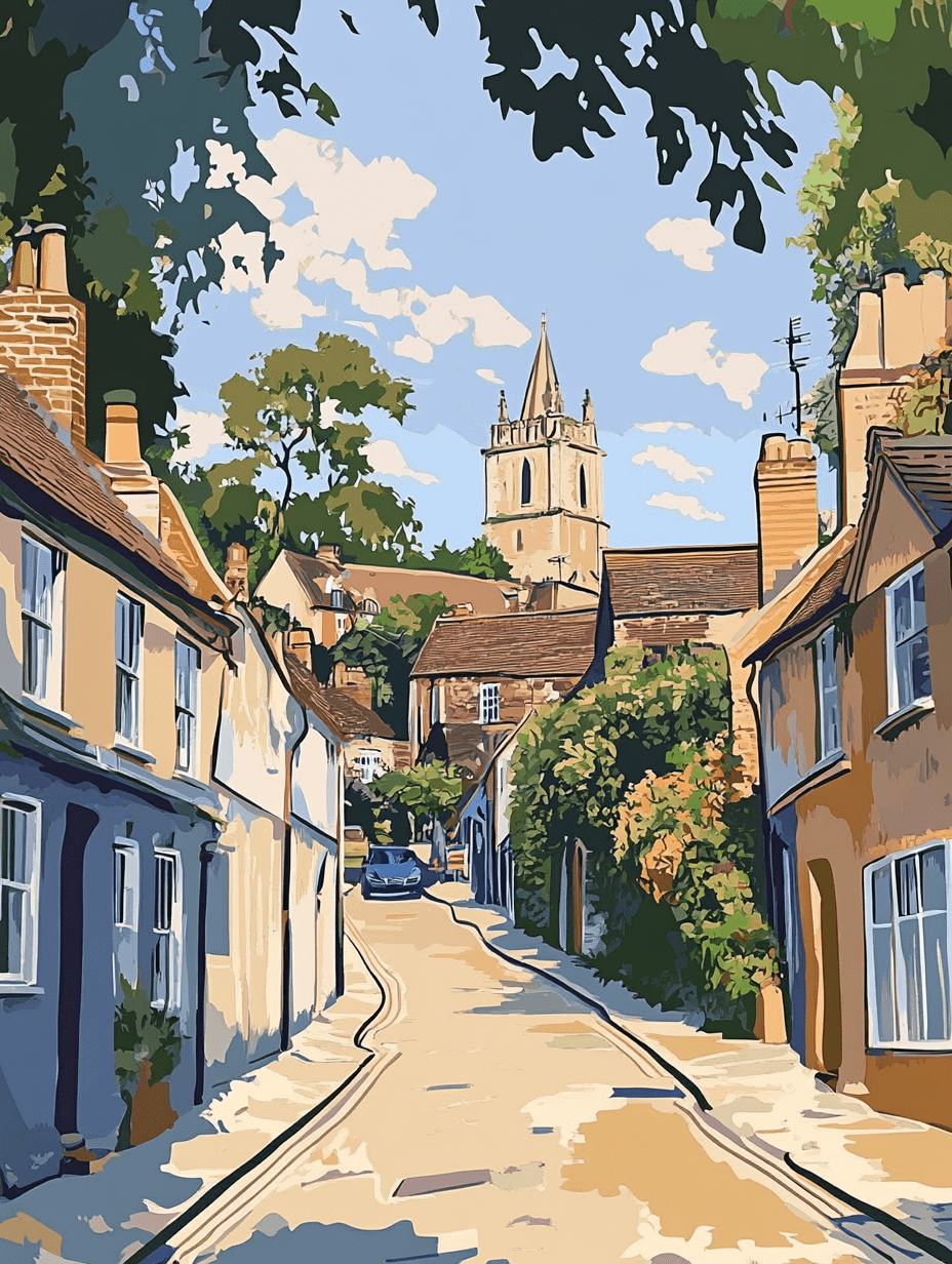 European Village Street Scene Canvas Print/Wall Art Perfect for Living ...