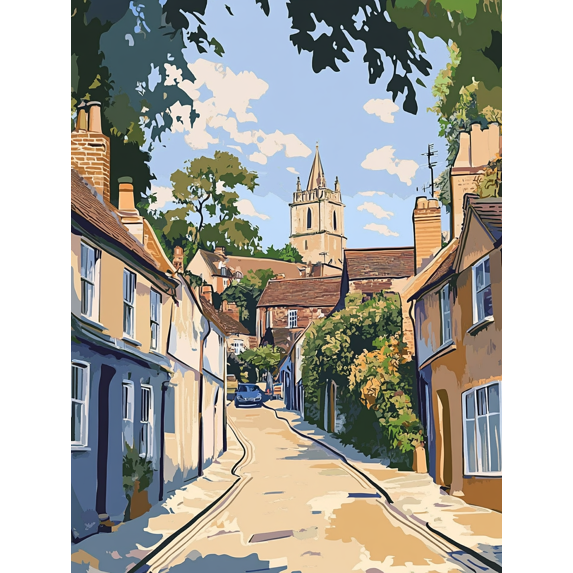 European Village Street Scene Canvas Print/Wall Art Perfect for Living ...