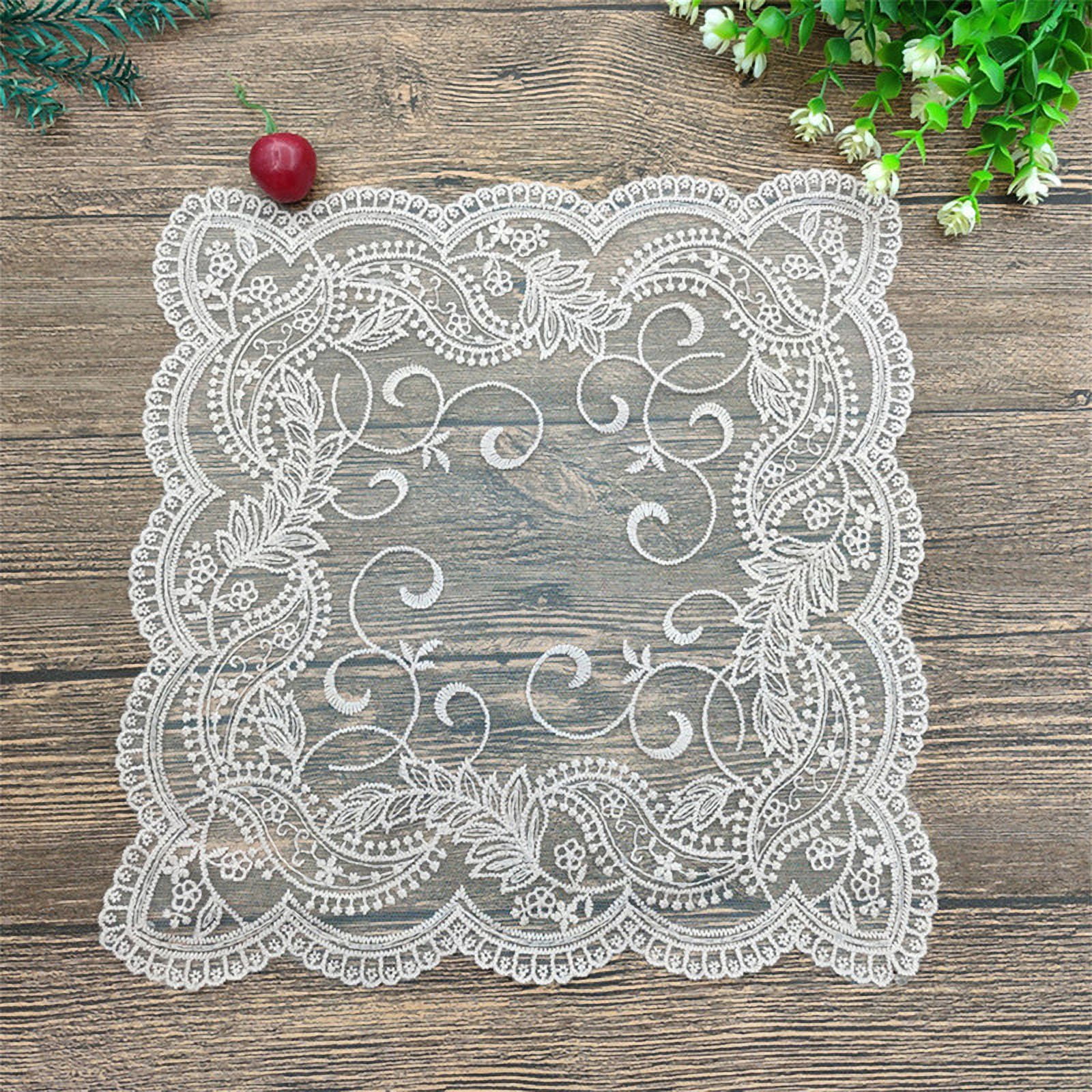 European Vintage Lace Embroidered Placemats Bedside Table Decorative ...