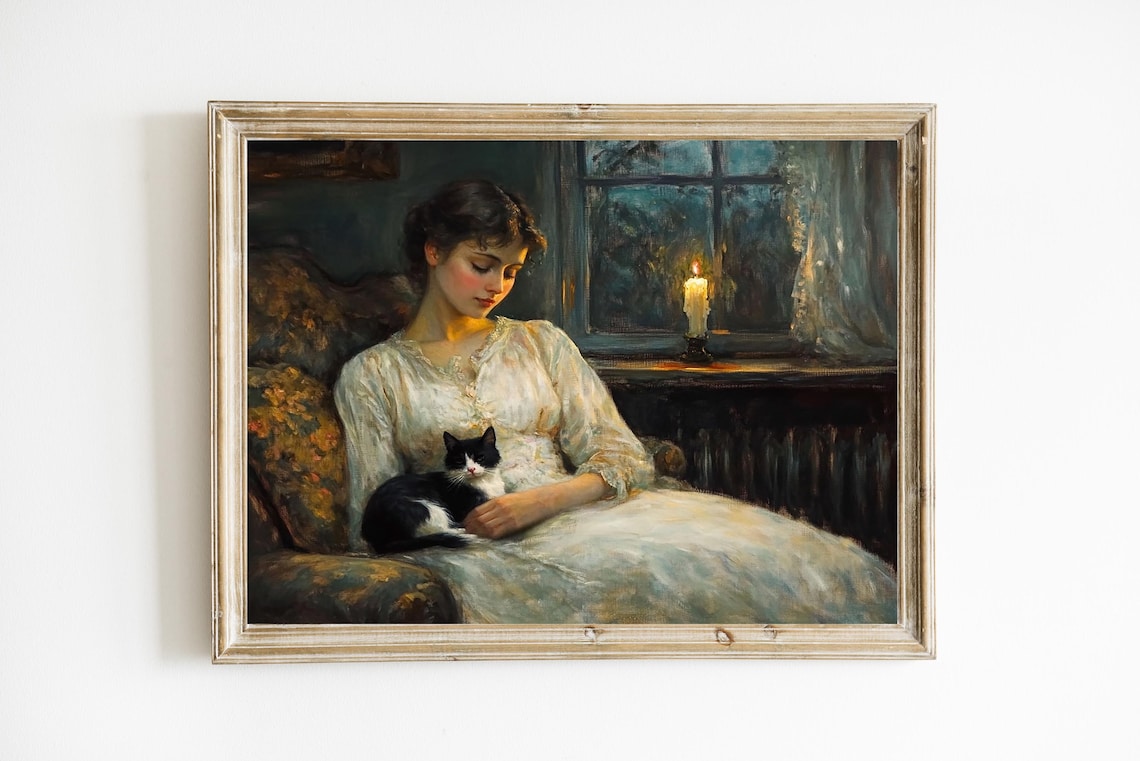 European Woman Reclining Vintage Portrait Victorian Vintage Art Antique ...