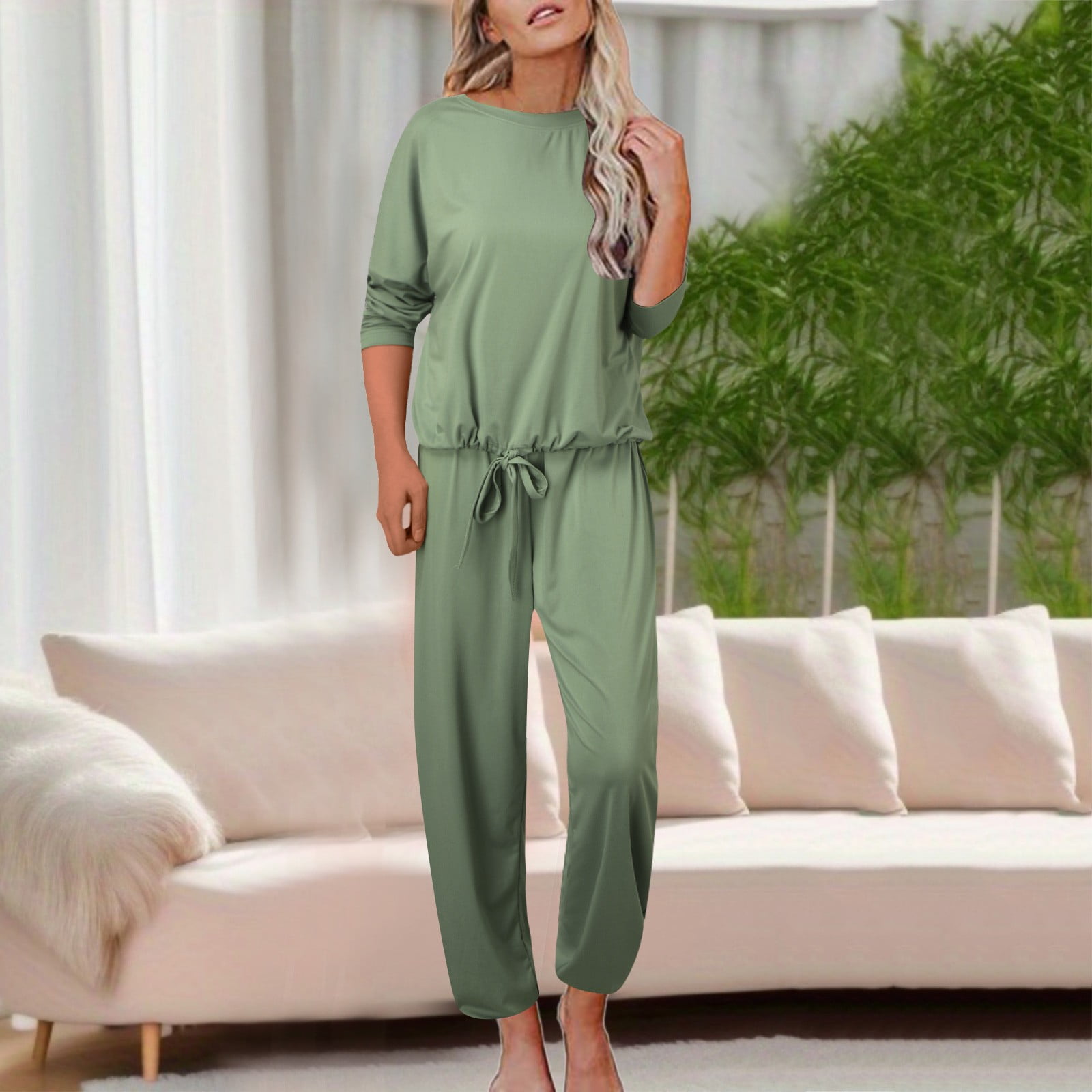 European And Women's Home Clothing Set Two Piece Set Can Be Worn ...