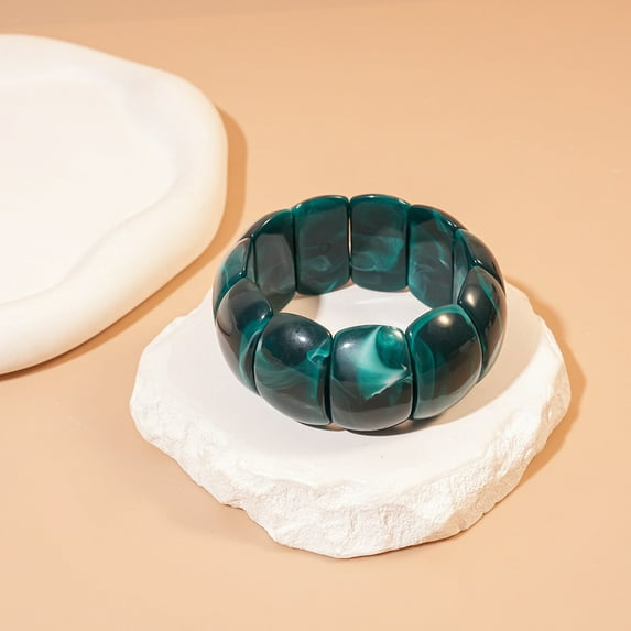 European and American Acrylic Geometric Multi-Row Elastic Bracelet ...