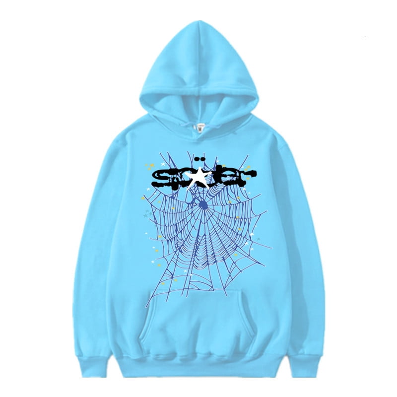 European and American Hip Hop Singer with Spider Web 555555 Print Loose ...