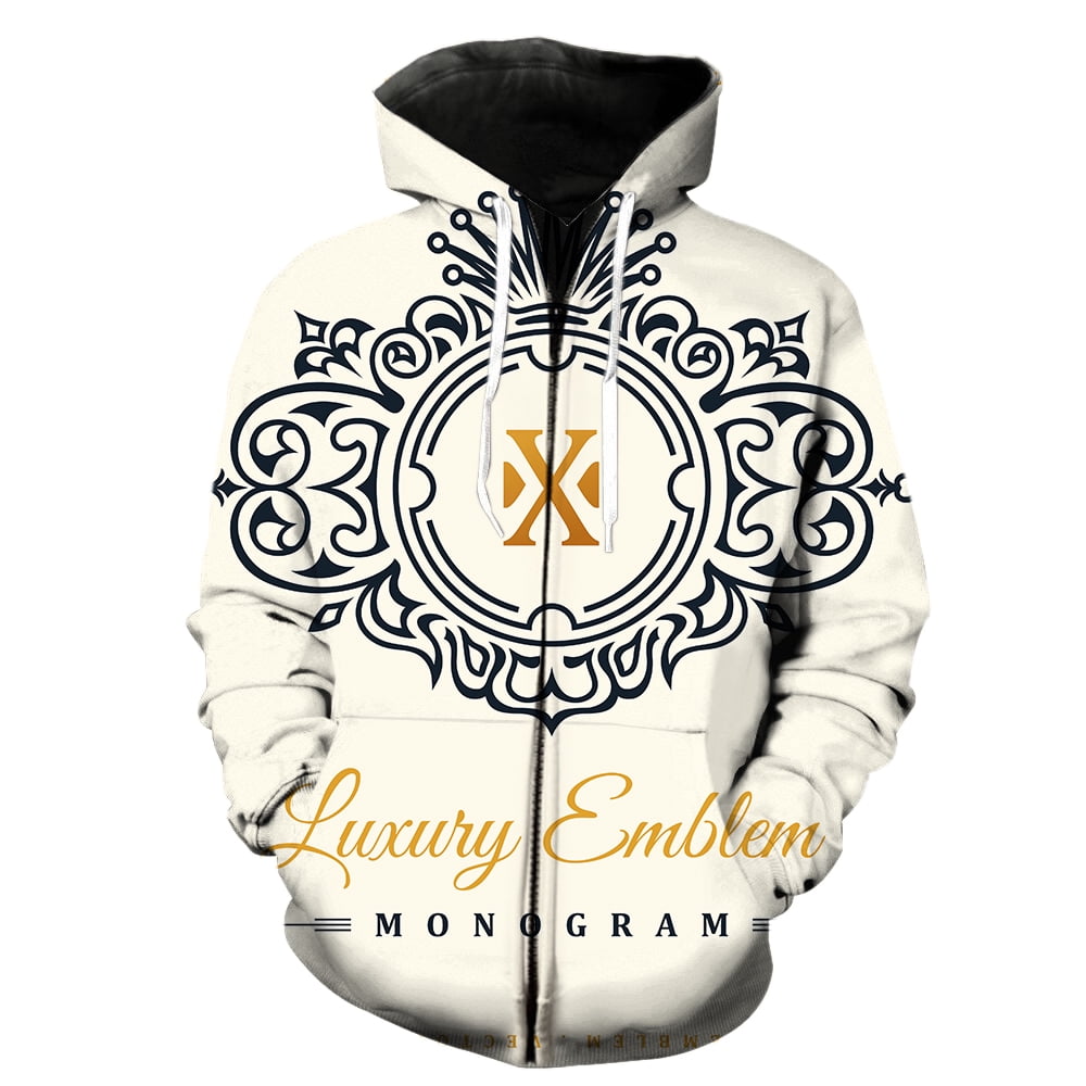 European and American Style Label Men's Zipper Hoodie 3D Print Cool ...