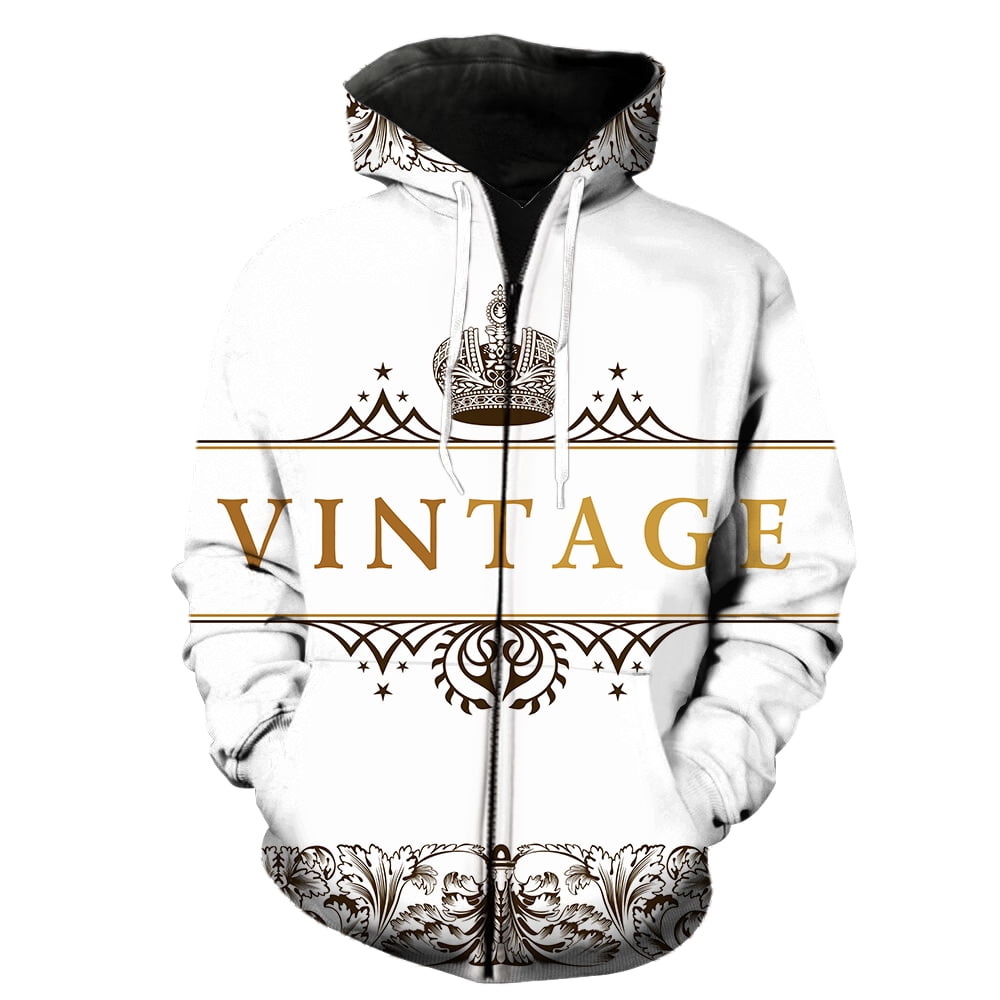 European and American Style Label Men's Zipper Hoodie Harajuku Teens ...