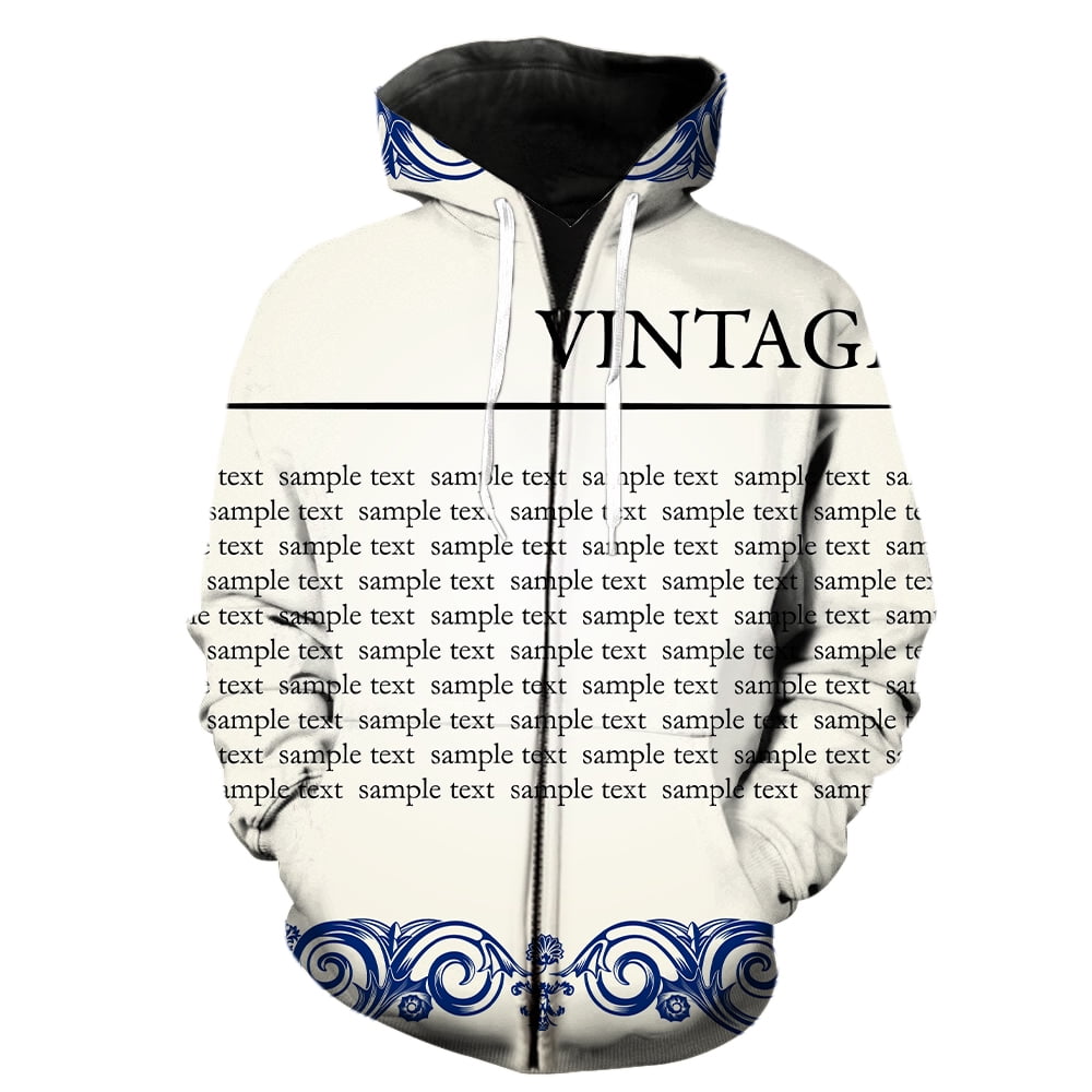 European and American Style Label Men's Zipper Hoodie Streetwear Spring ...