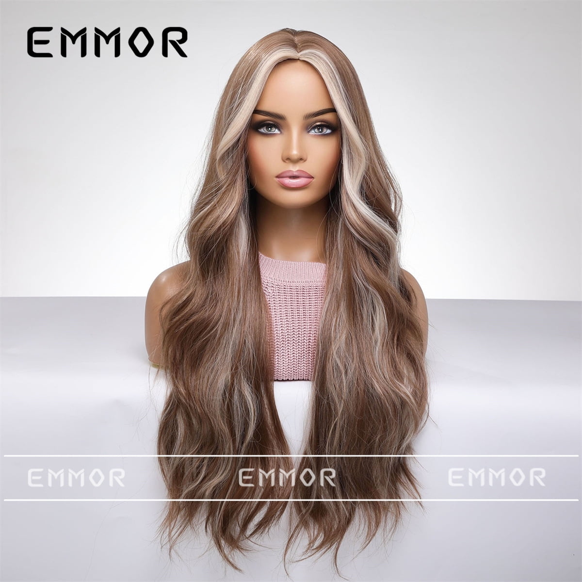 European and American Style Middle Part Long Curly Wig for Women, Ear ...