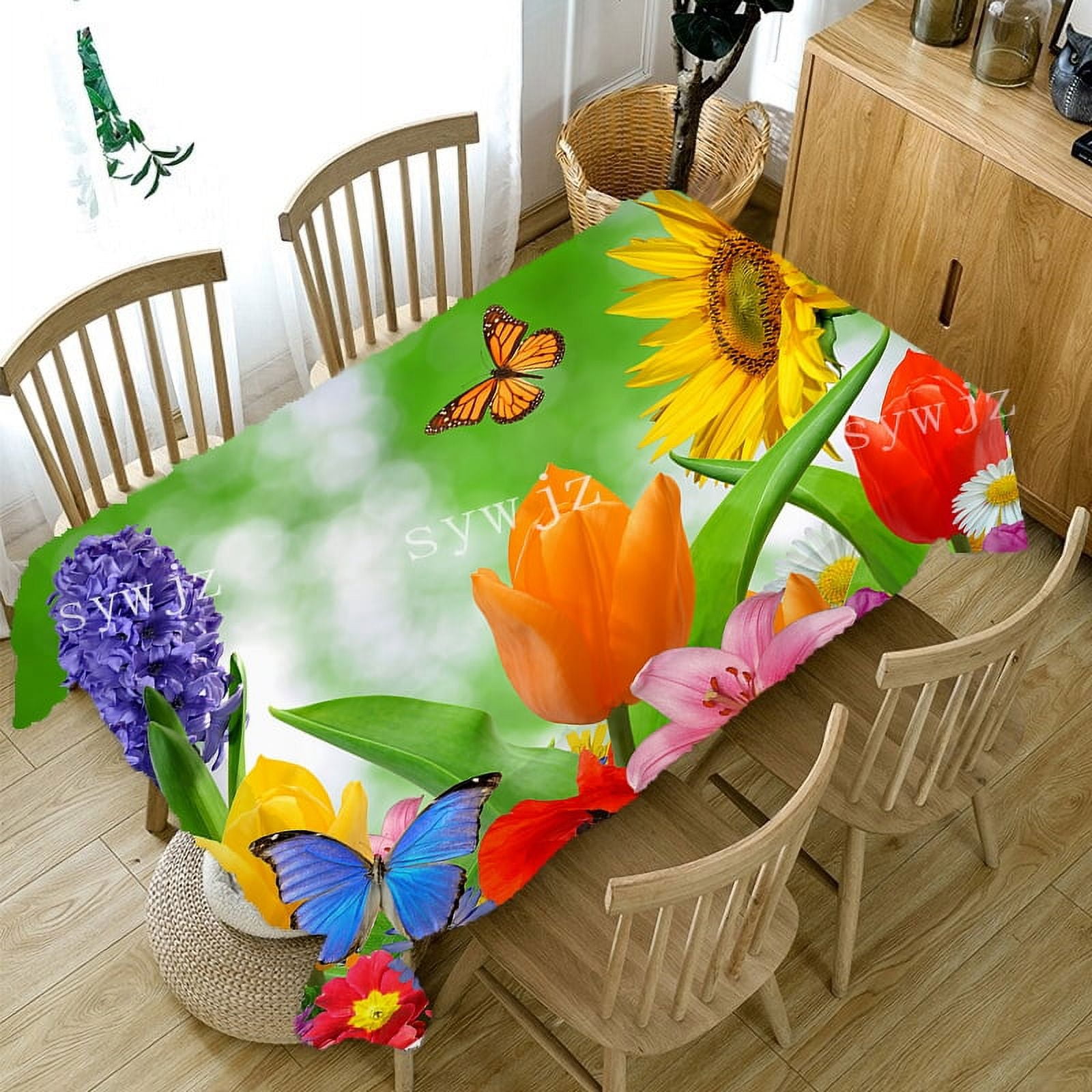 European and American Yellow Tropical Rainforest Plant Single Flower Tablecloth Household ...