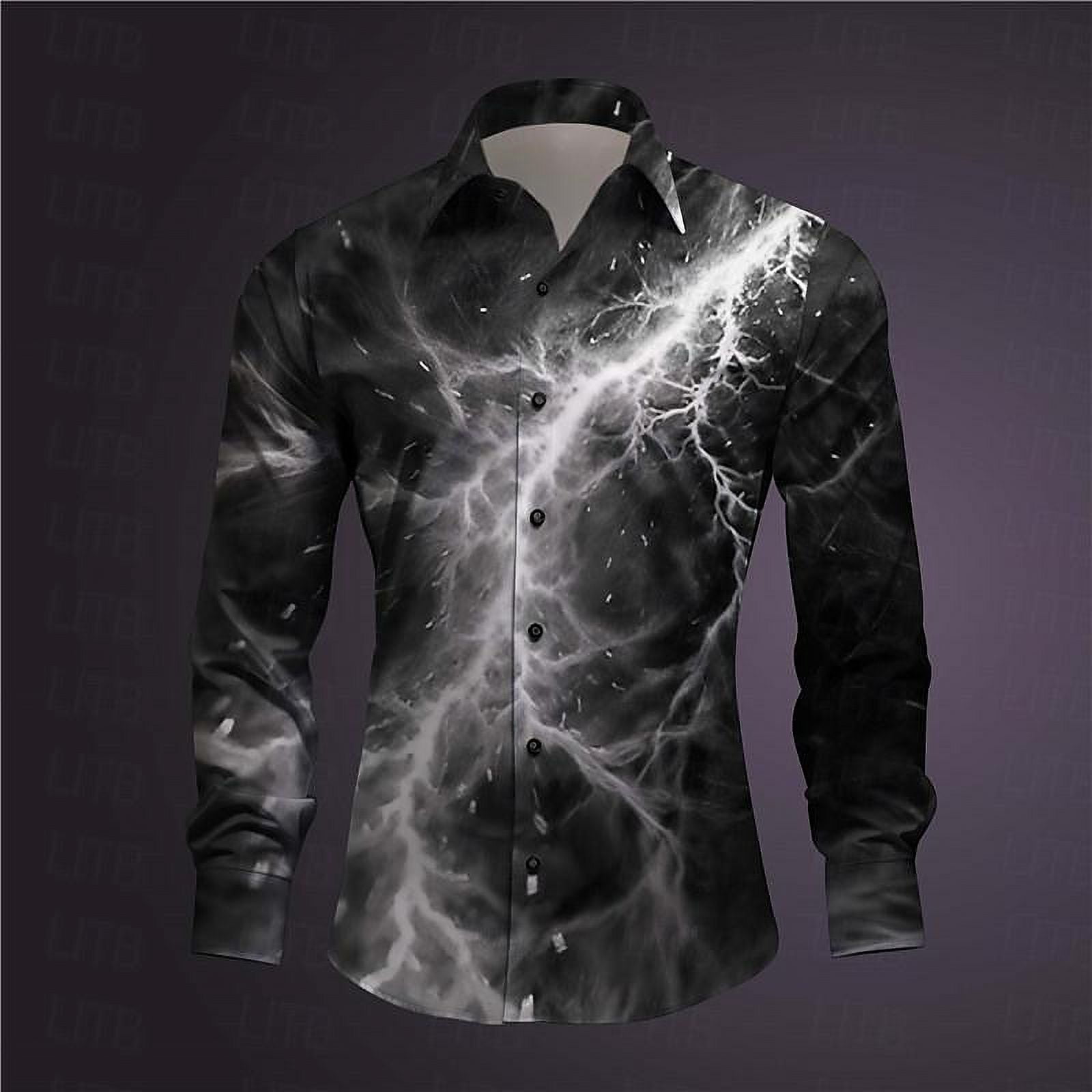 European and American style shirt new color changing lightning fashion ...