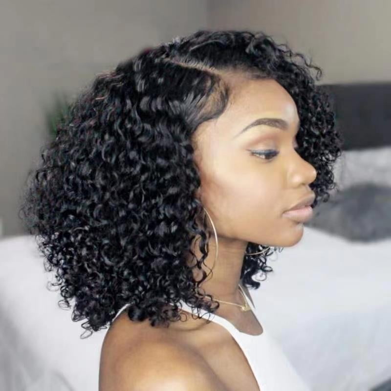 European and American wig female Brazilian small curly hair black ...