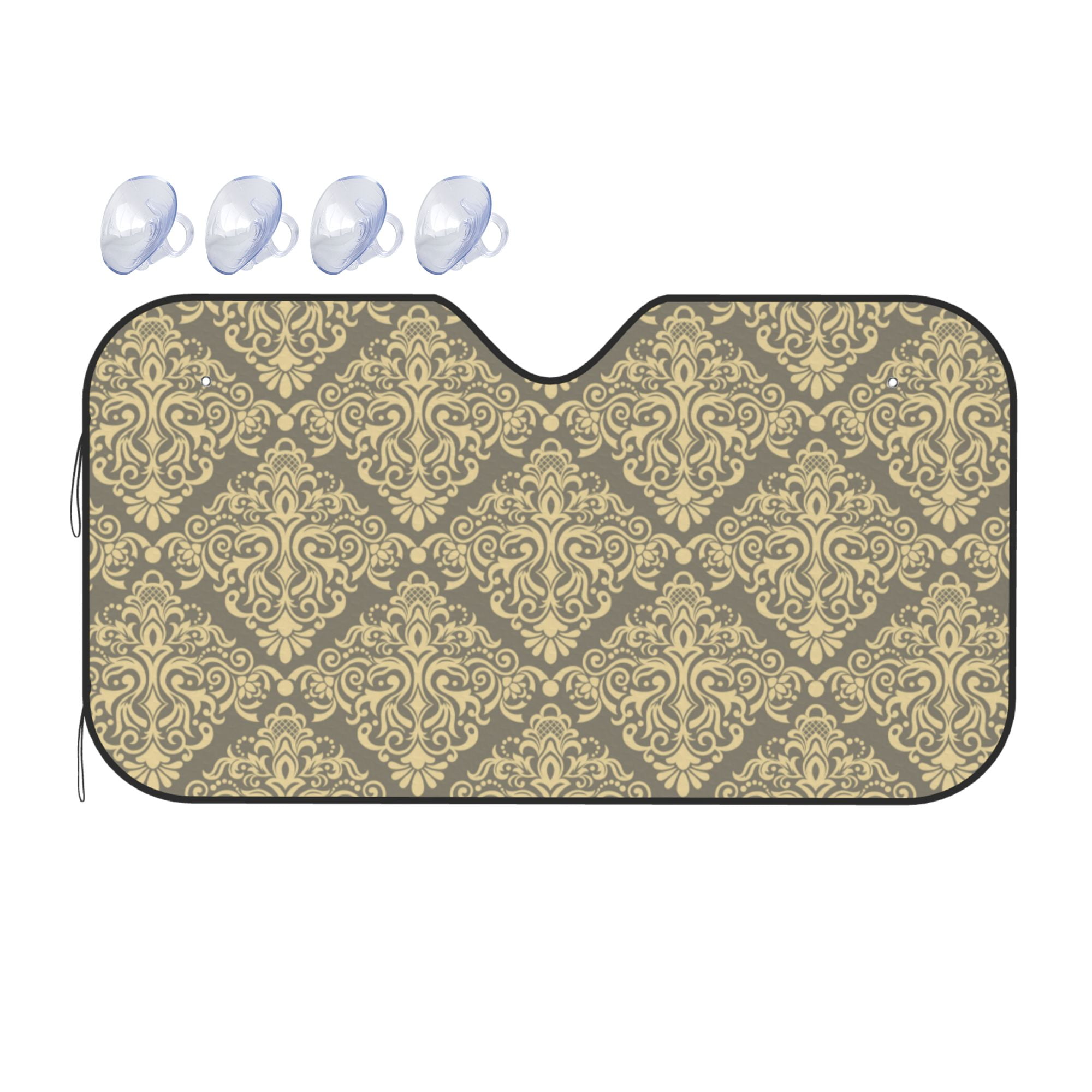 European classical flower background 1-Piece Car Front Window Sunshade ...
