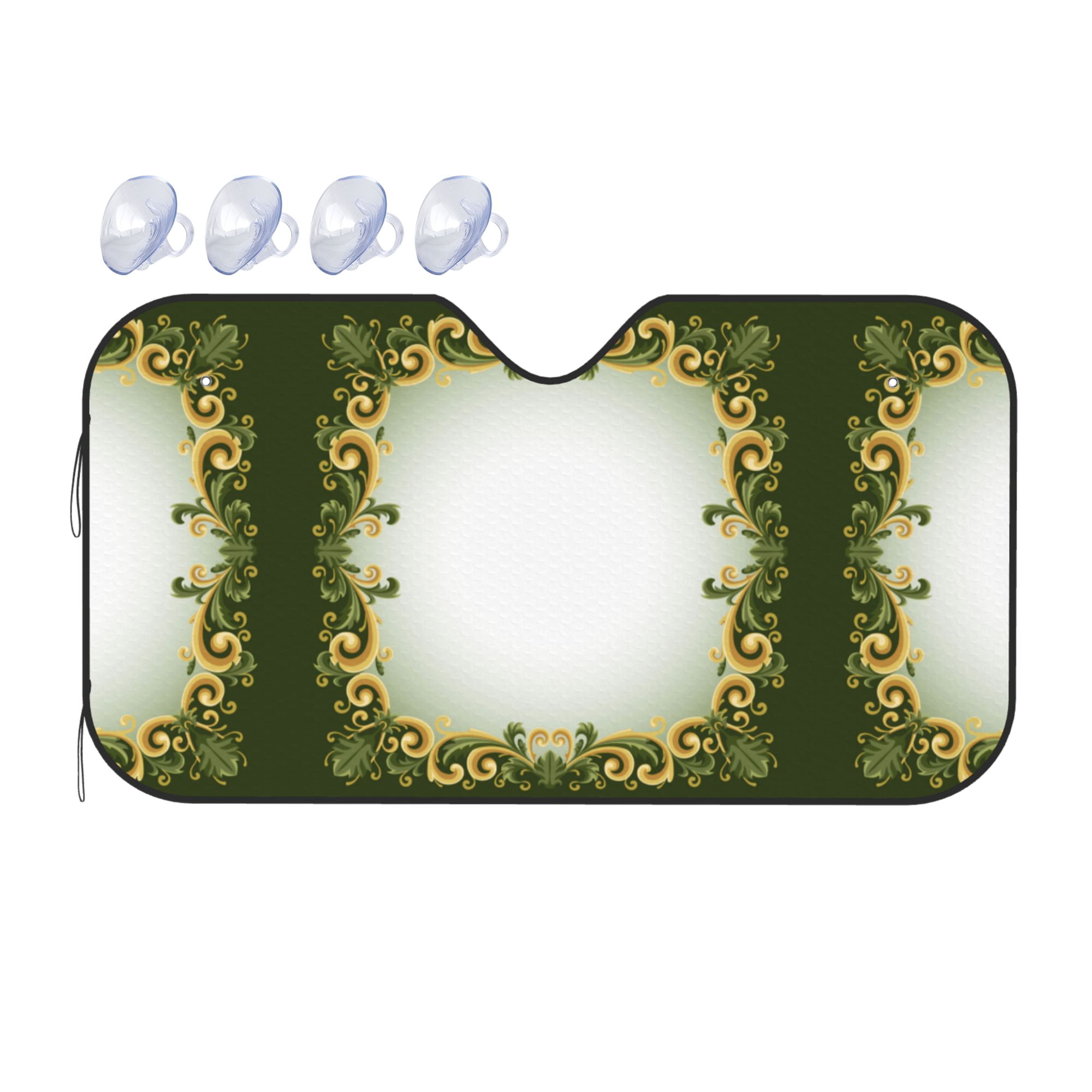 European classical flower background 1-Piece Car Front Window Sunshade ...