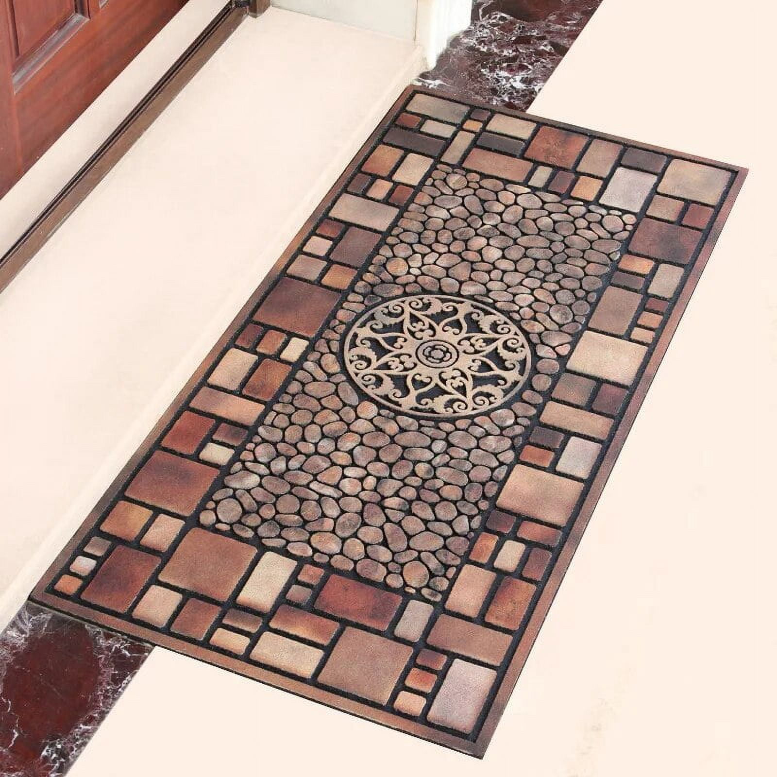 European-style Entrance Door Mat Pebble Printing rative Foot Home Non ...