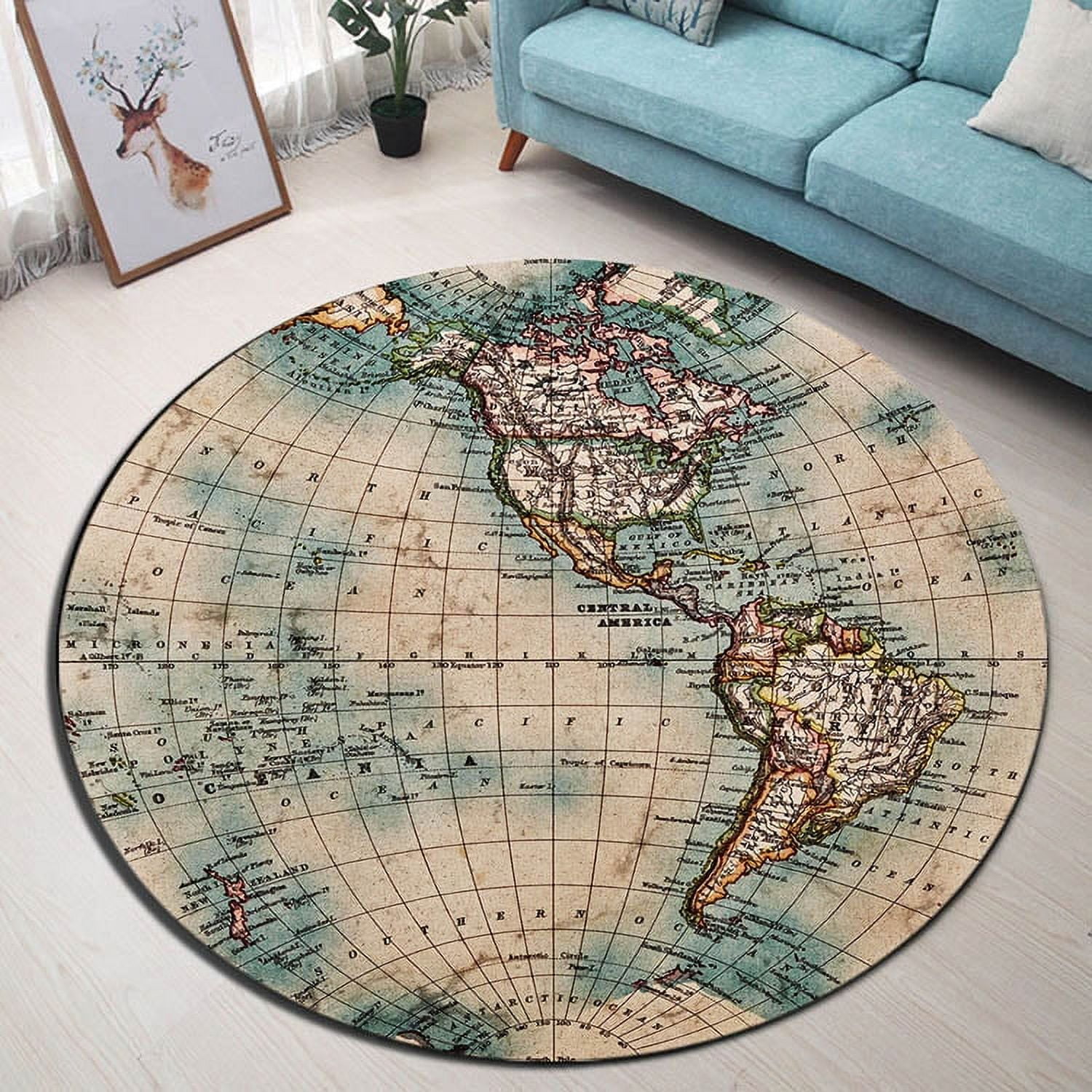 European style Round Carpet For Living Room Kids Bedroom Crawl Rugs And ...