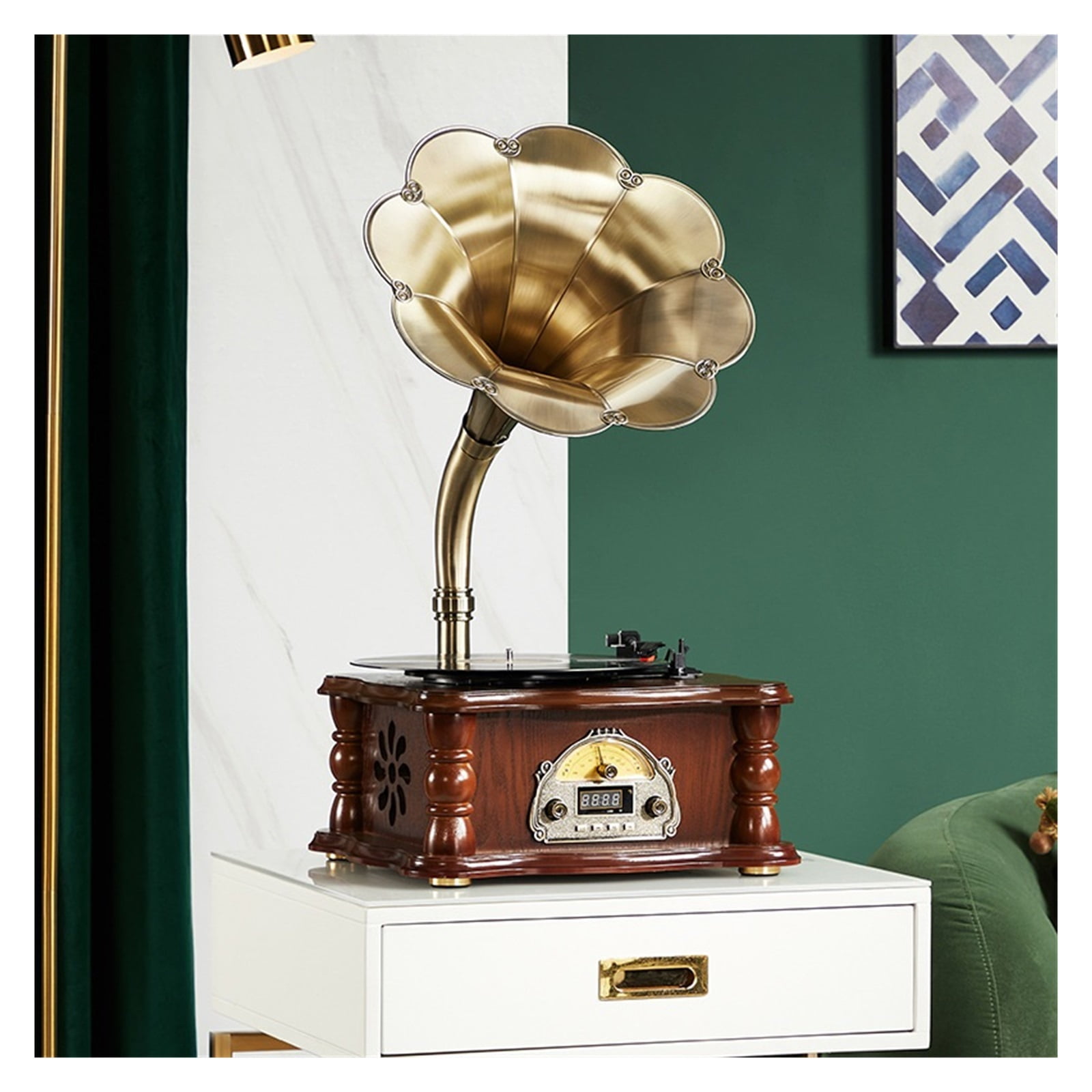 European-style Vintage Phonograph Vinyl Record Player Multifunctional ...