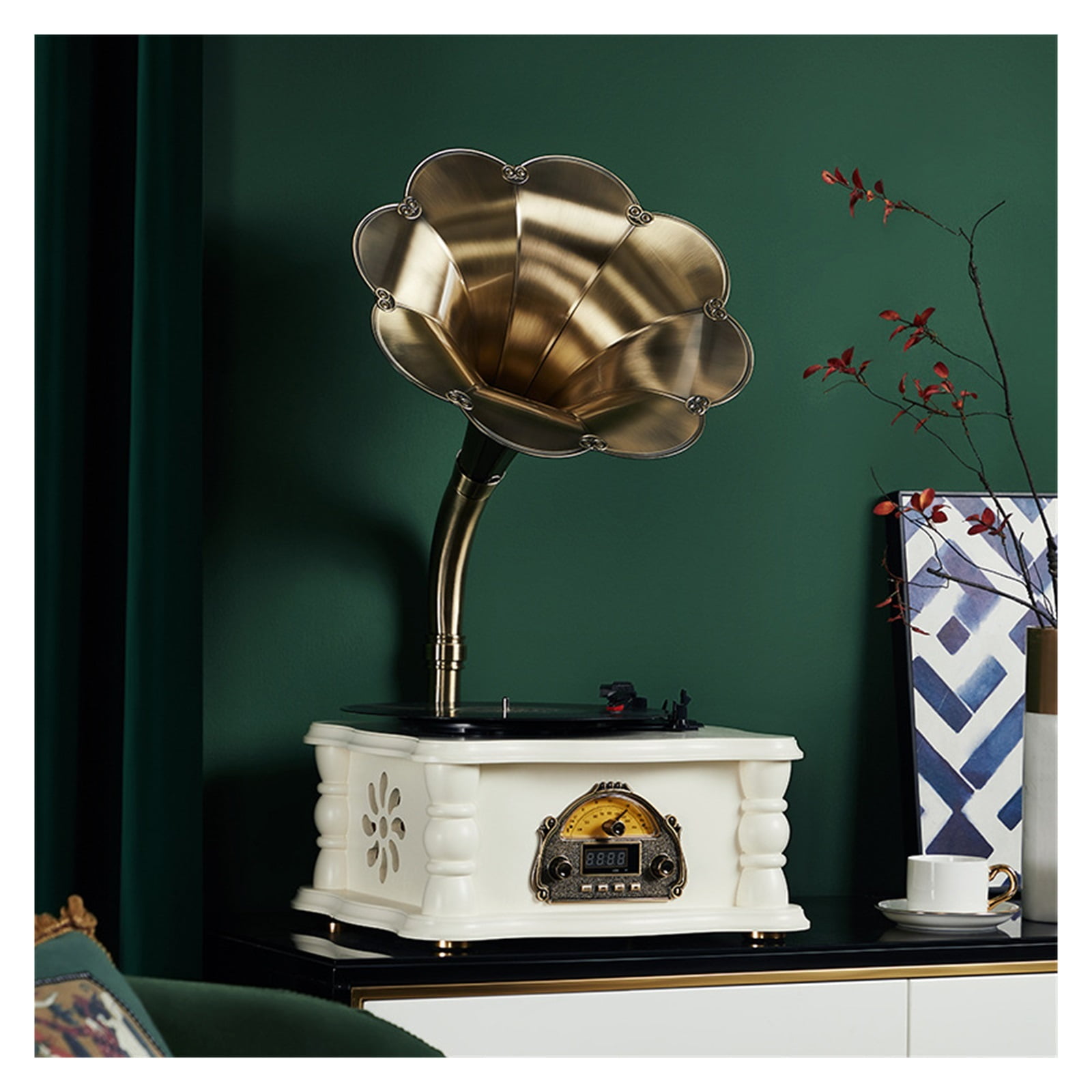 European-style Vintage Phonograph Vinyl Record Player Multifunctional ...
