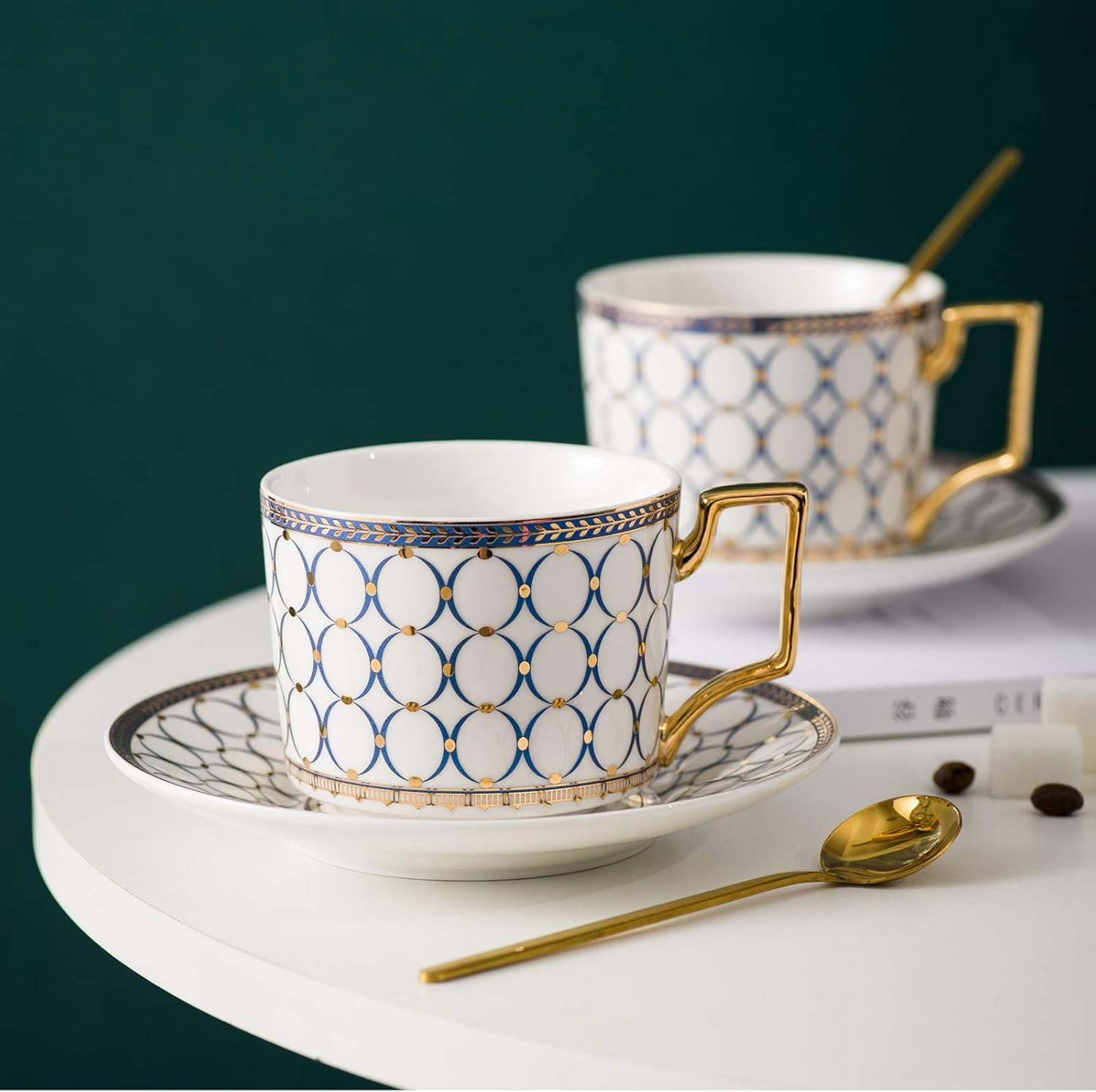 "European style cup and saucer set,7 oz (about198.4 grams) bone china ...