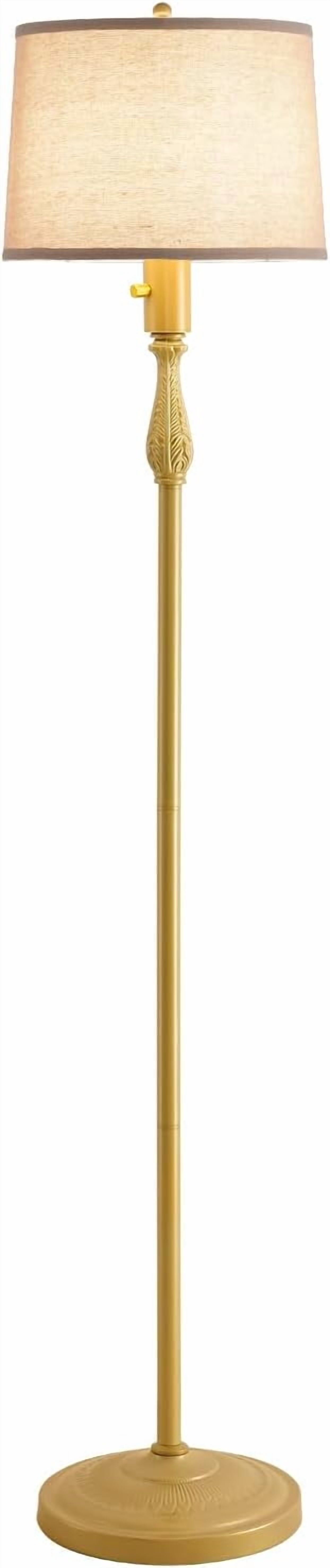 European style floor lamp with high linen lampshade adjustable light ...