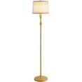 European style floor lamp with high linen lampshade adjustable light ...