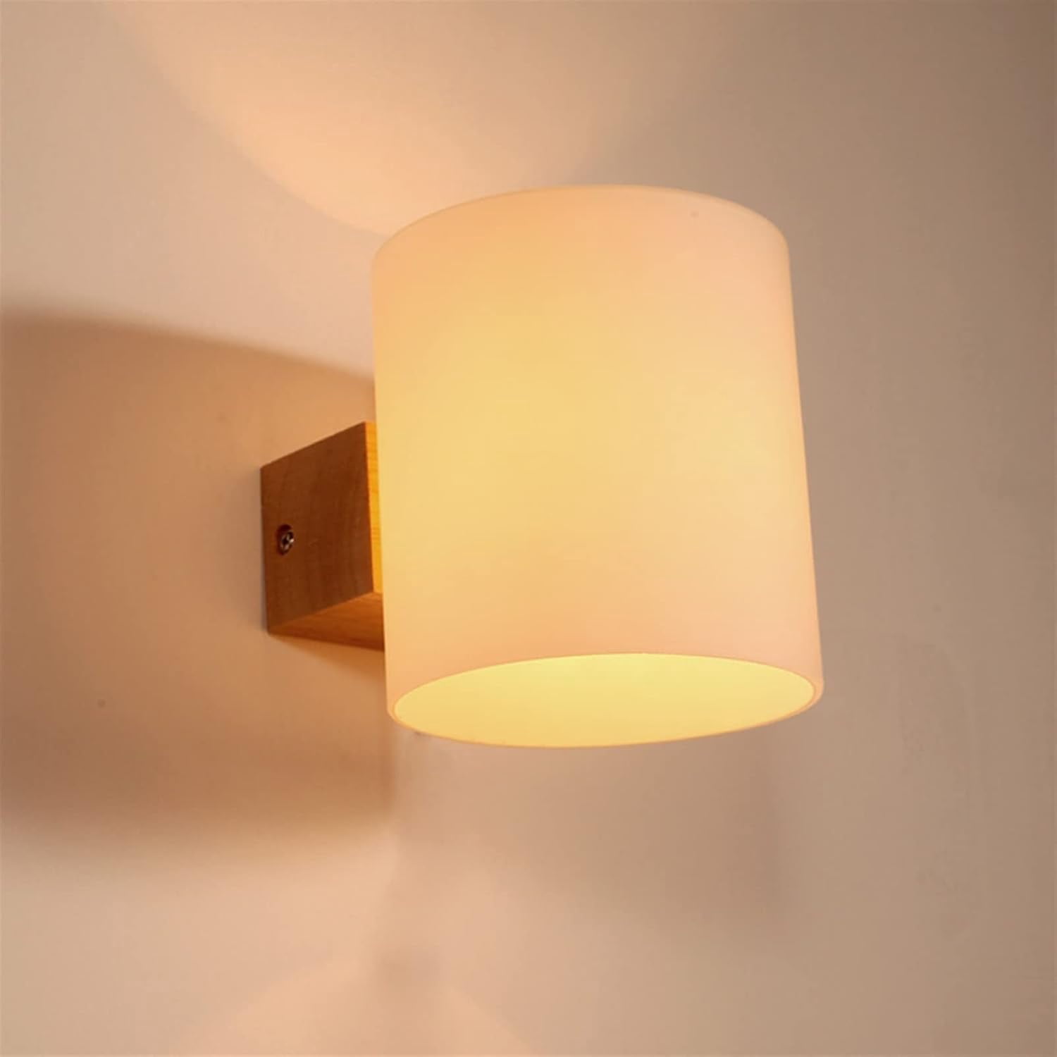 European wall light Modern Wooden Wall Lamp Warm Light Bedroom Night ...