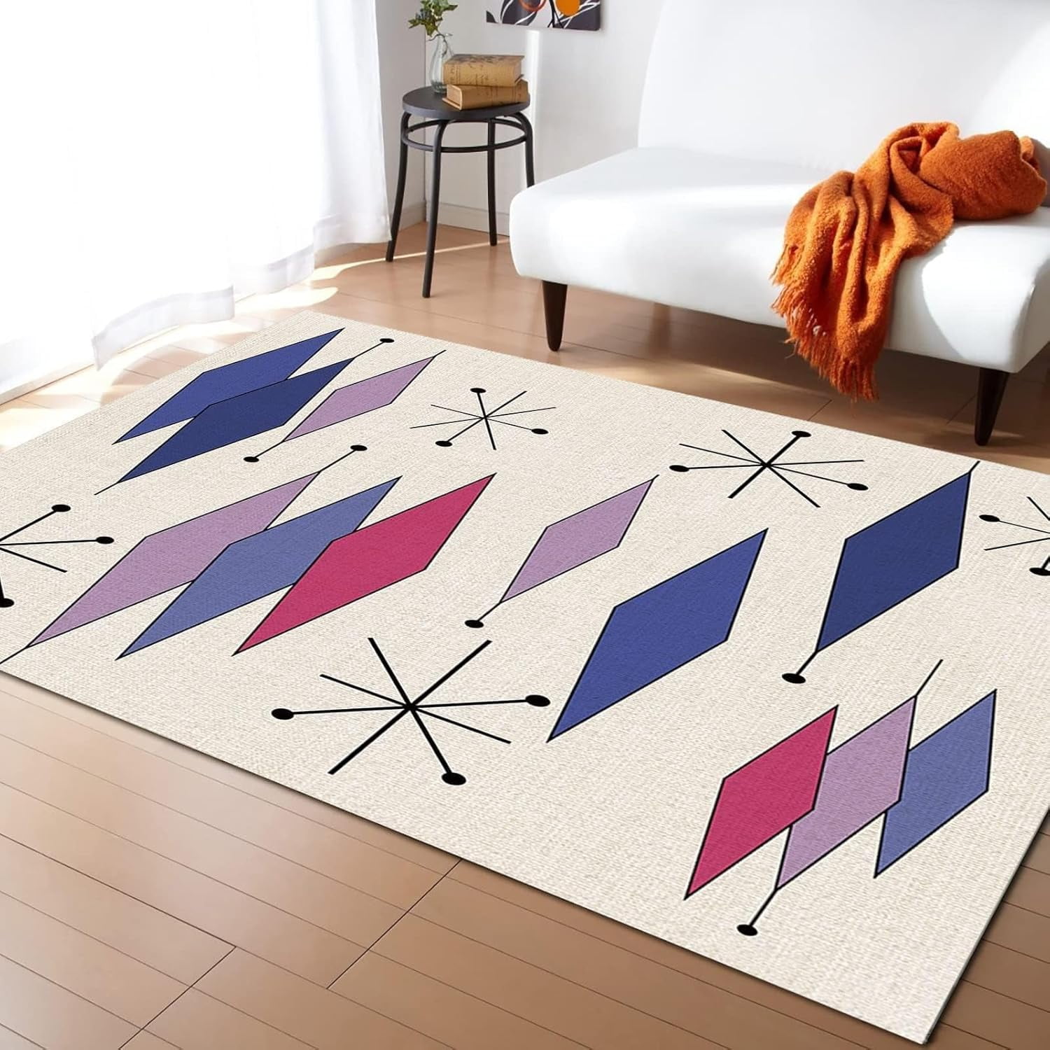 Europen Modern Mid Century Geometric Area Rugs, Colorful Rhombus Indoor ...