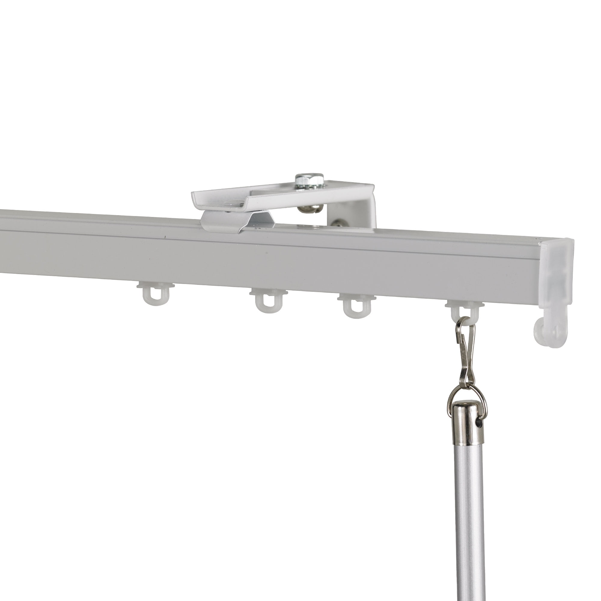 Euroscope 108" Non-Adjustable Single Traverse Curtain Rod in White ...