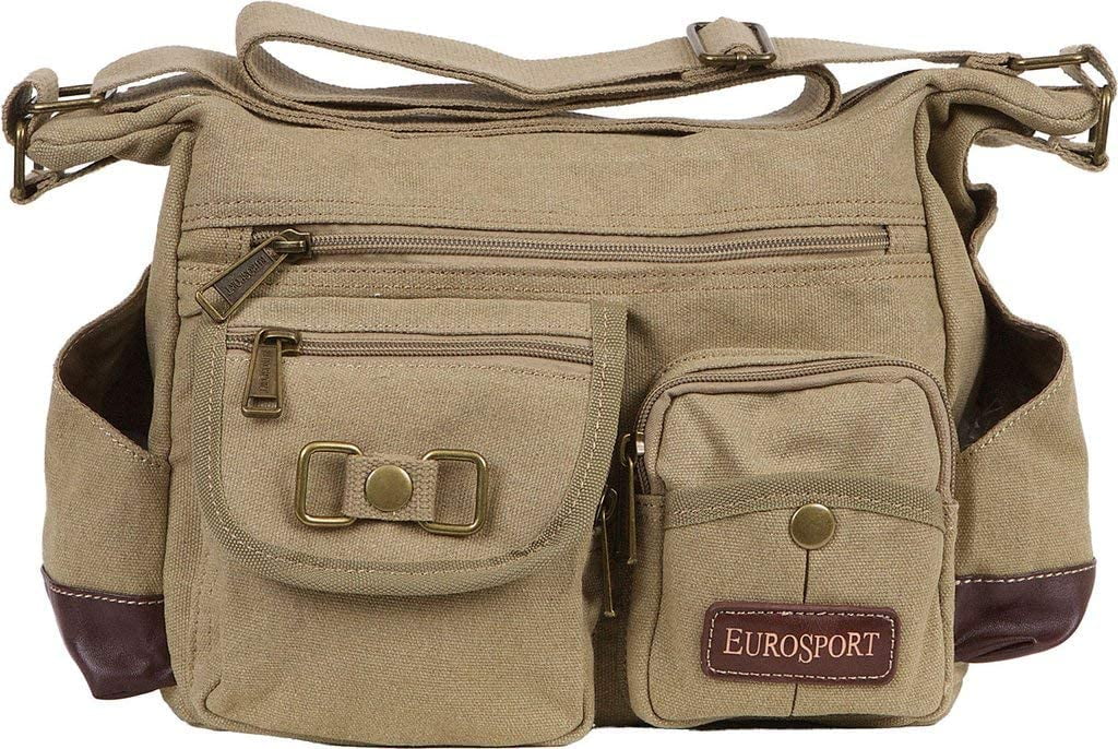 Eurosport Canvas Messenger Bag B420 Multi Pockets Adjustable Strap ...