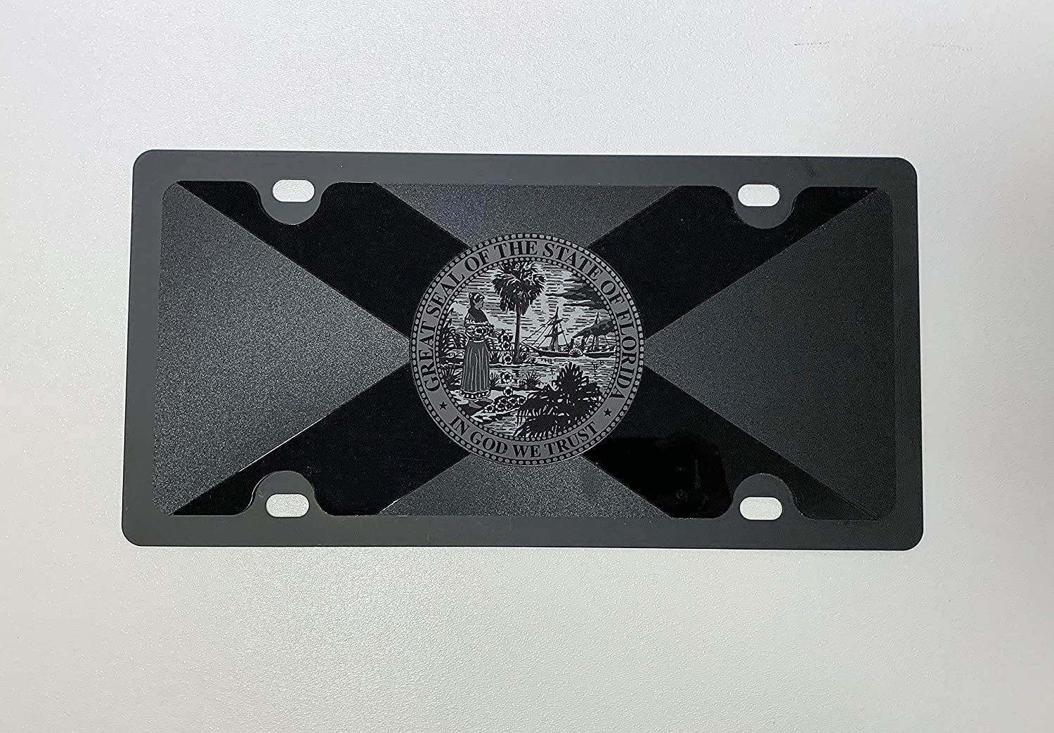 Eurosport Daytona- Compatible with -, Carbon Steel License Plate- Black ...