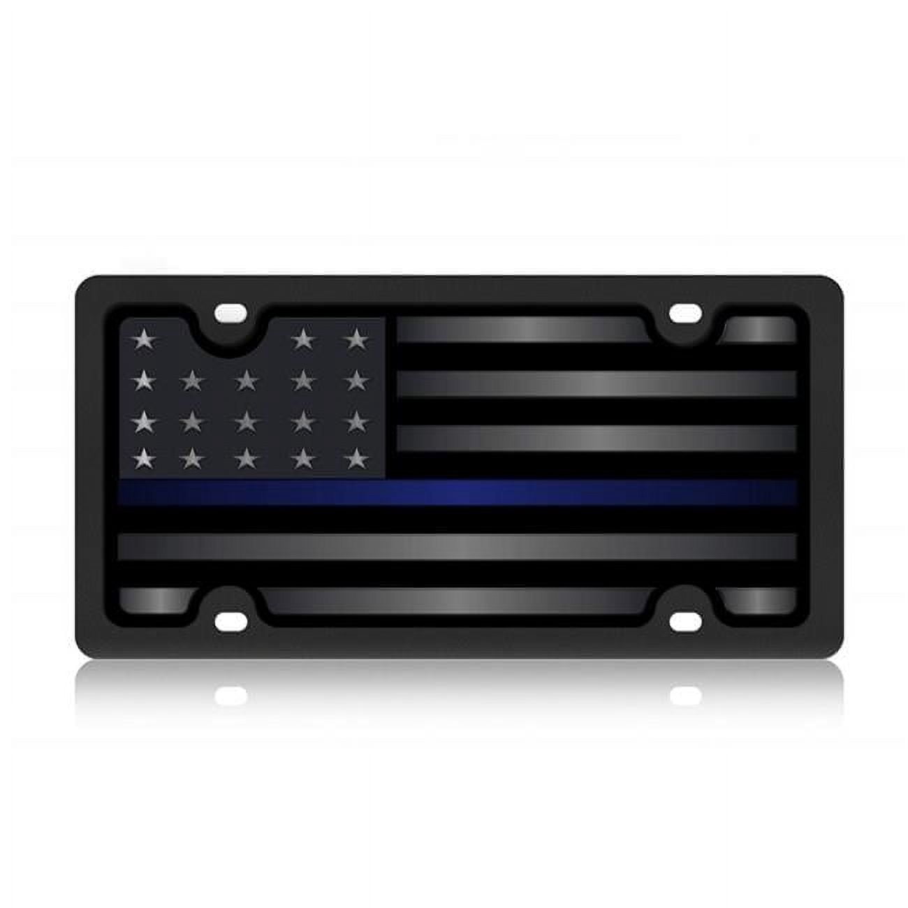 Eurosport EURLS3110-1 Carbon Steel License Plate - Blacked Out USA Flag ...