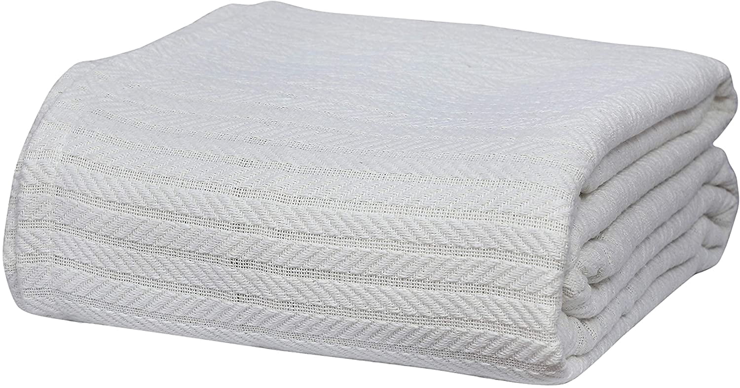 Eurotex 100% Cotton Blanket Queen 90 x 90 inches, Summer Lightweight ...