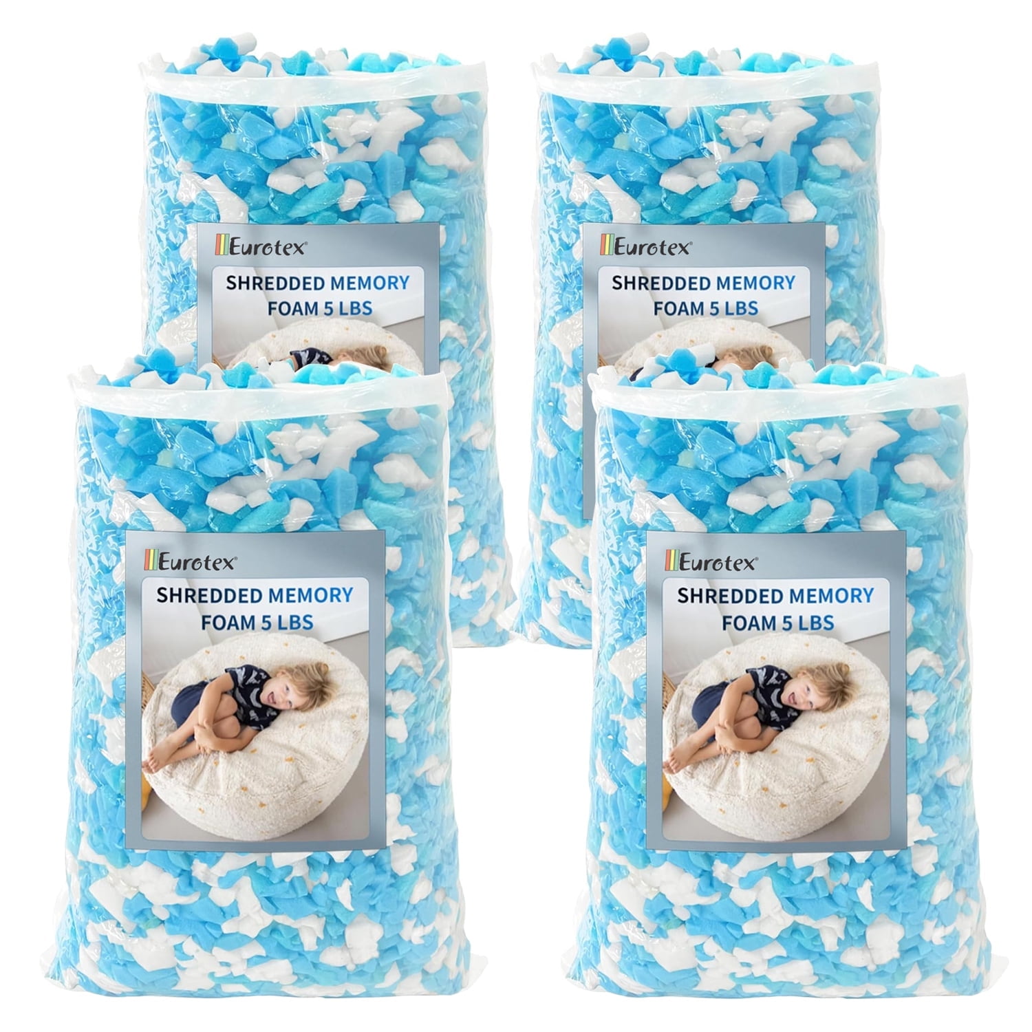 Eurotex 20 lbs Super Soft Memory Foam Filling for Bean Bag Filler ...