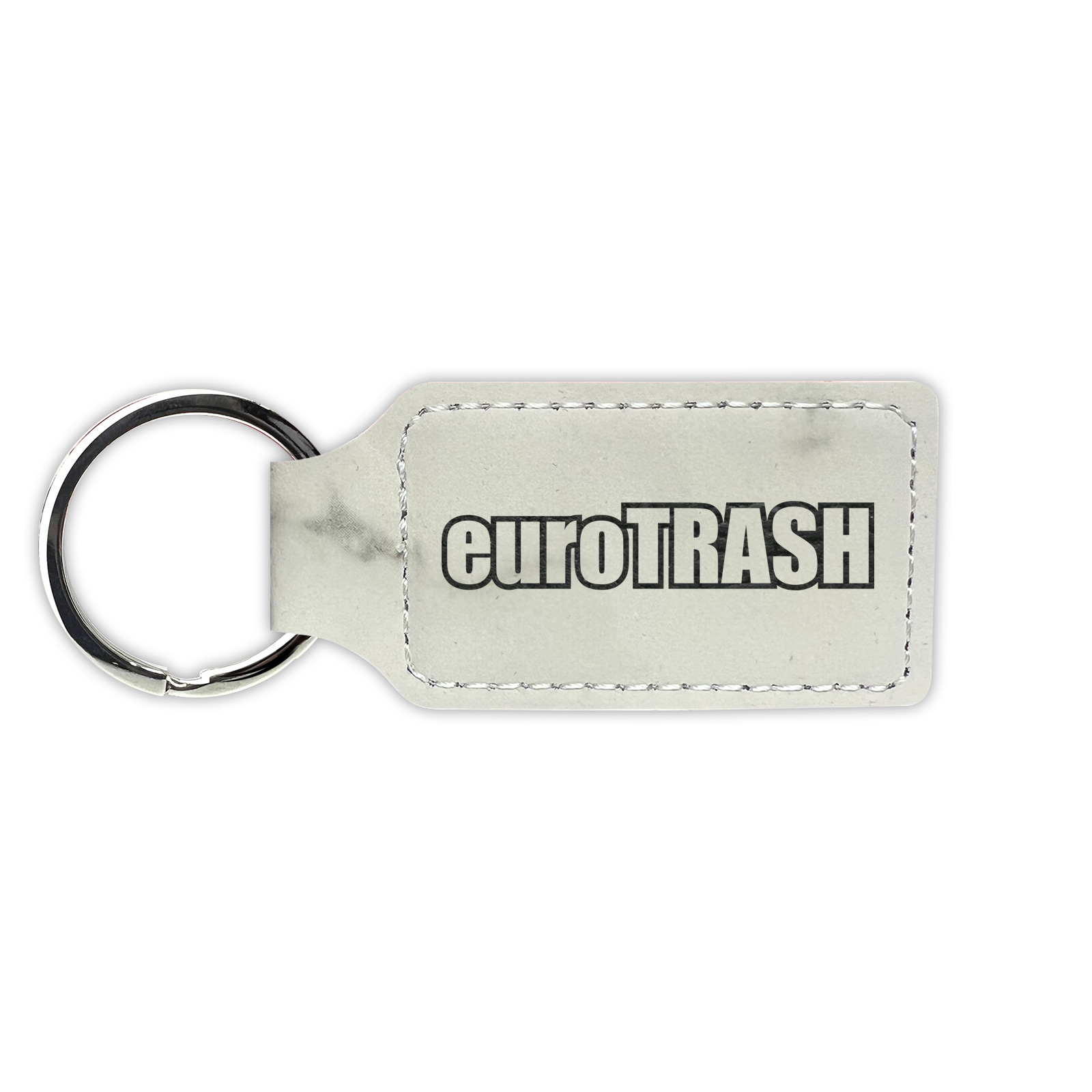 Eurotrash Keychain Leatherette Rectangle - Laser Engraved - Many Colors ...