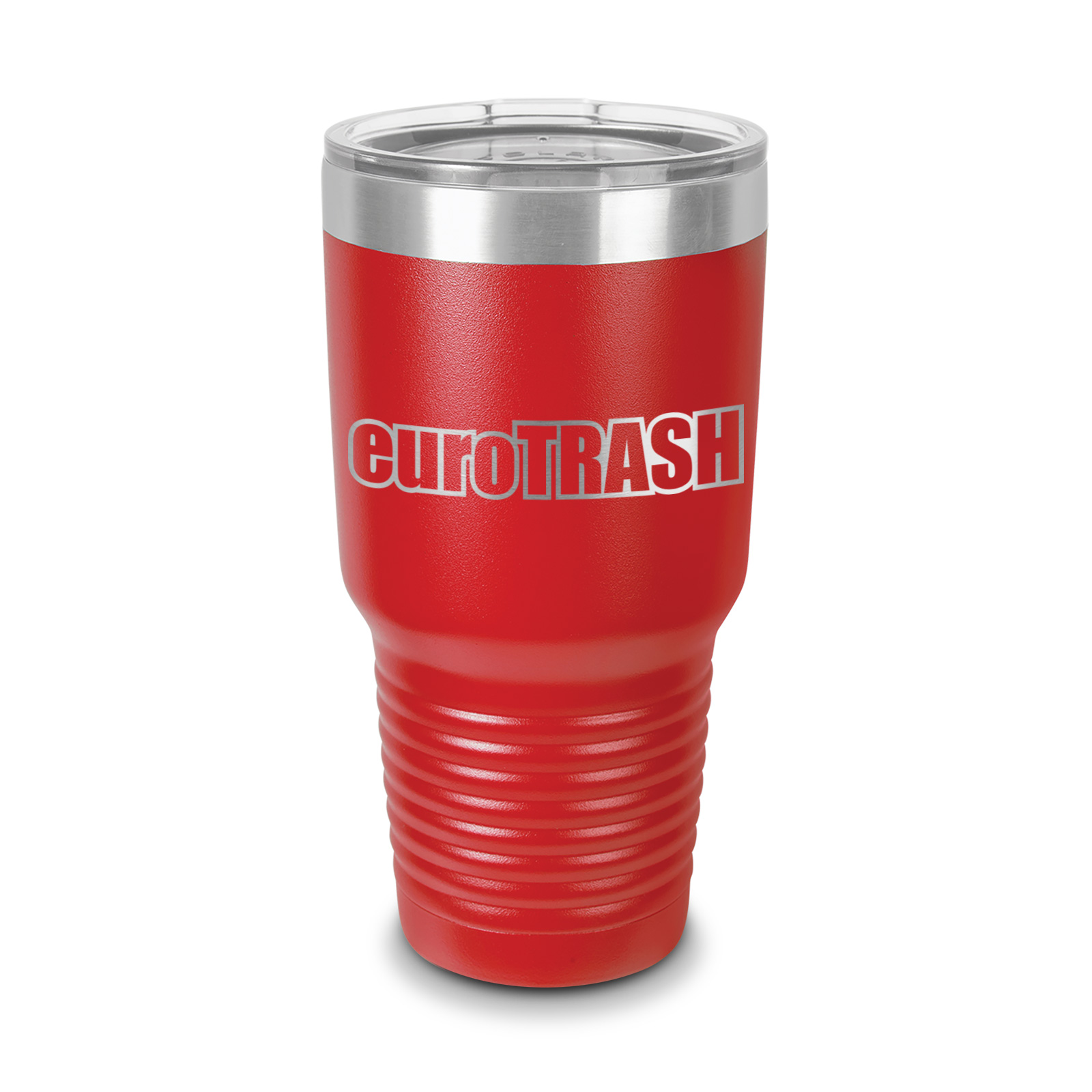 Eurotrash Tumbler 30 oz - Laser Engraved w/ Clear Lid - Stainless Steel ...