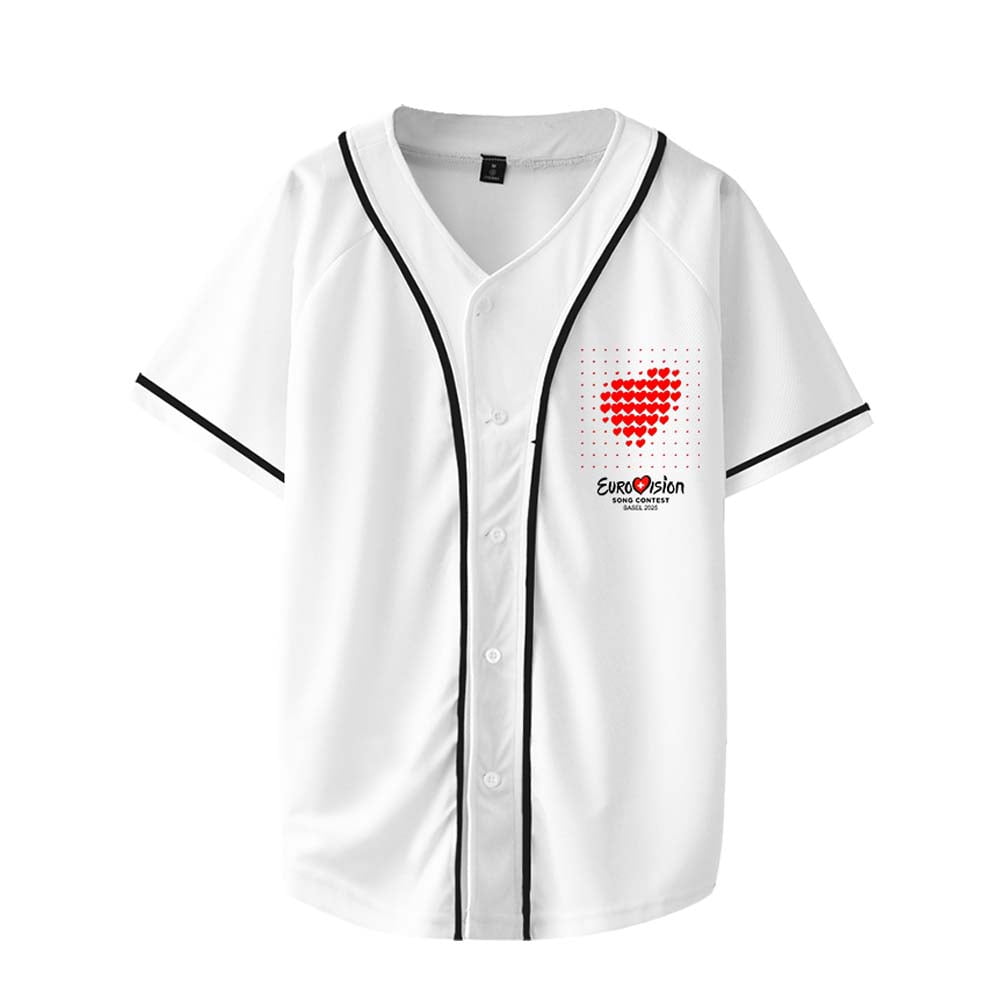 Eurovision Red Heart Baseball Jersey Shirt Eurovision Song Contest 2025 ...