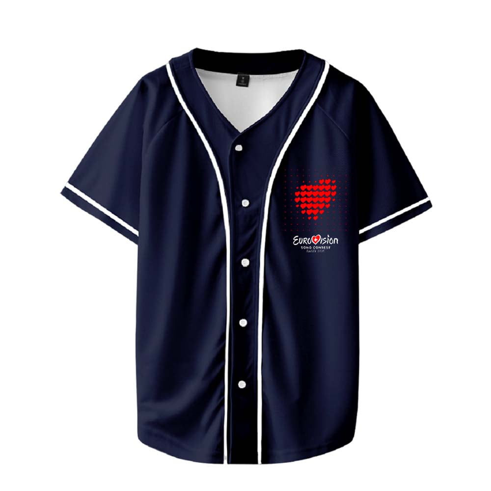 Eurovision Red Heart Baseball Jersey Shirt Eurovision Song Contest 2025 ...