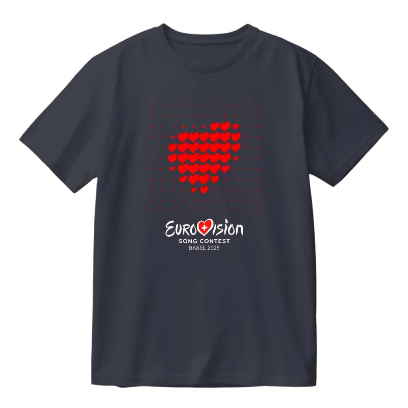 Eurovision Red Heart Cotton T-Shirt Eurovision Song Contest 2025 Merch ...